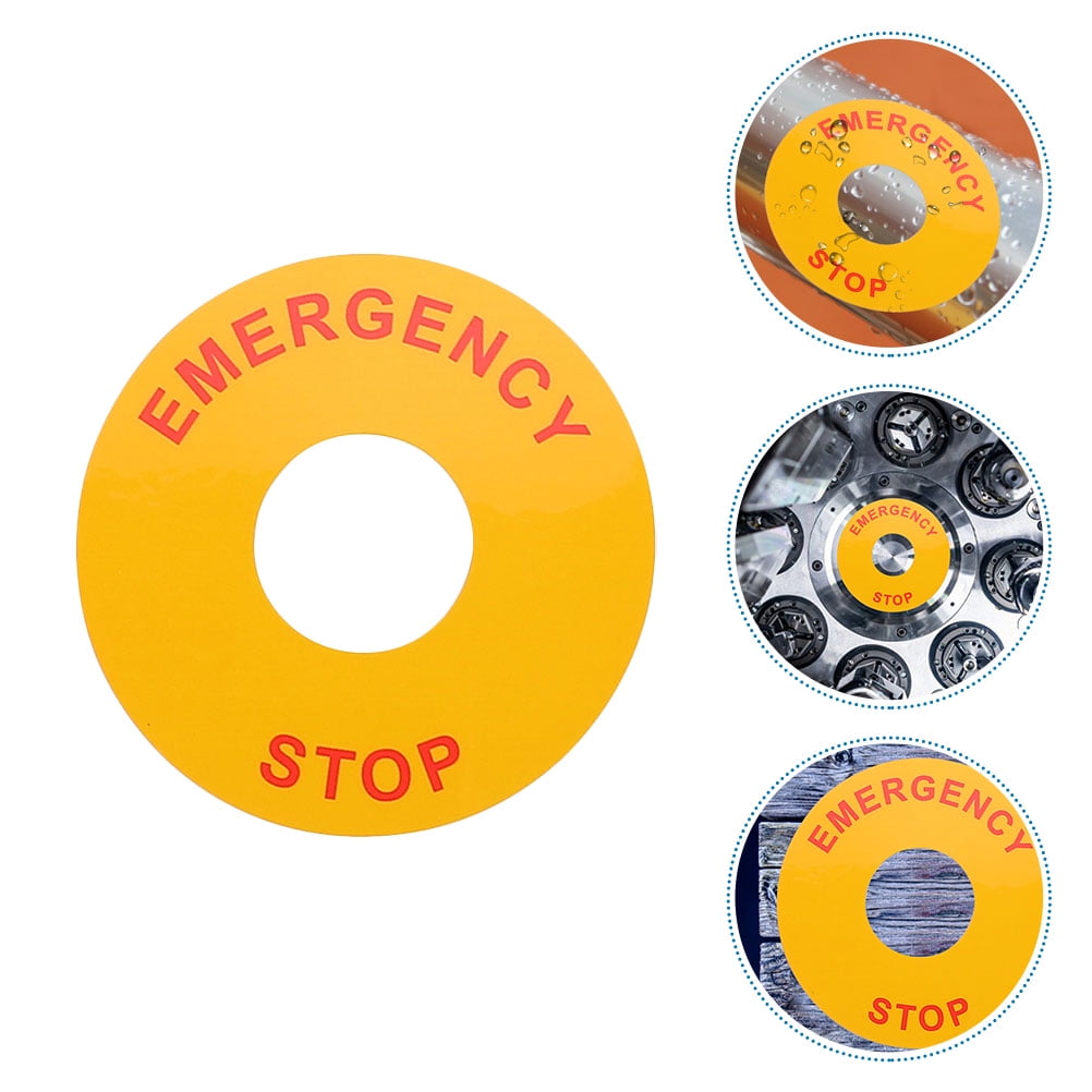 FRCOLOR Emergency Stop Warning Stickers for Electrical Equipment 6pcs ...