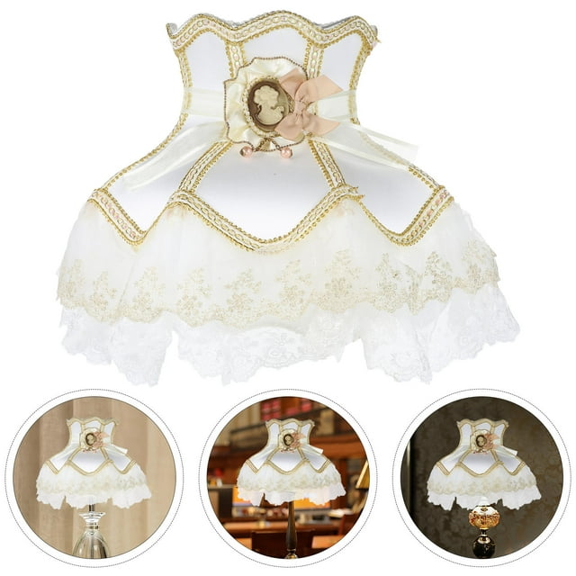 FRCOLOR European Style Lampshade Vintage Cloth Lace Lampshade With ...