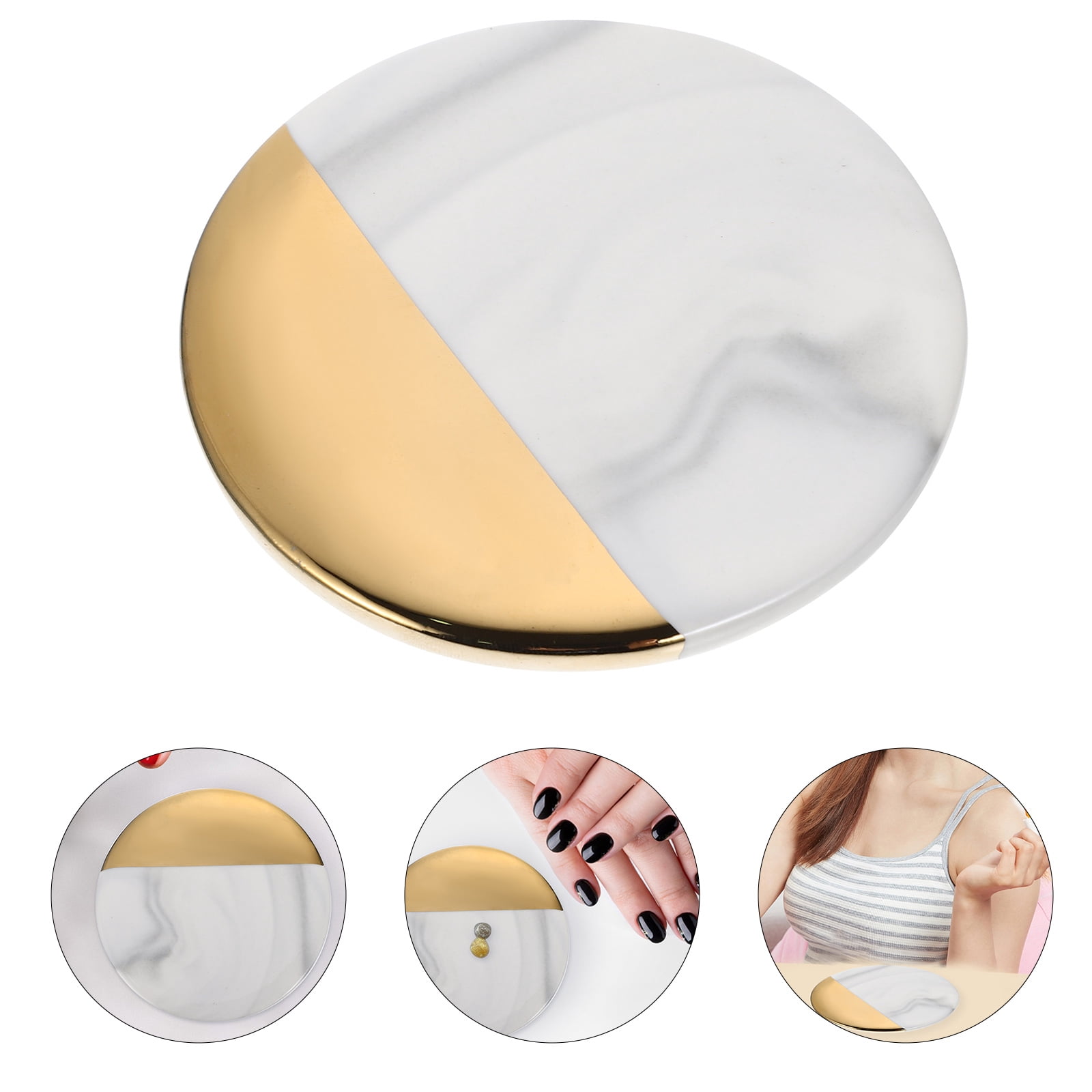 FRCOLOR Exquisite White Ceramic Nail Art Display Board and Color Mixing ...