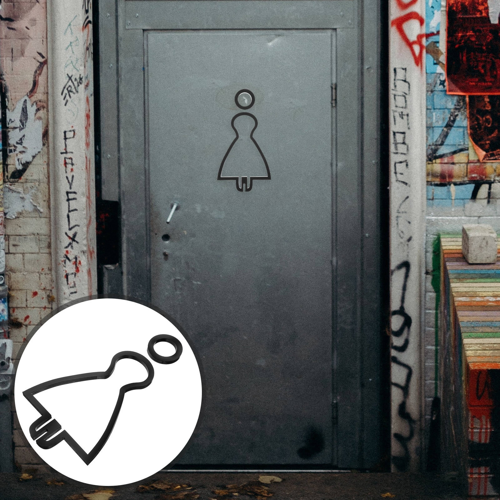 FRCOLOR Female Toilet Sign Restroom Identification Marker Decorative ...