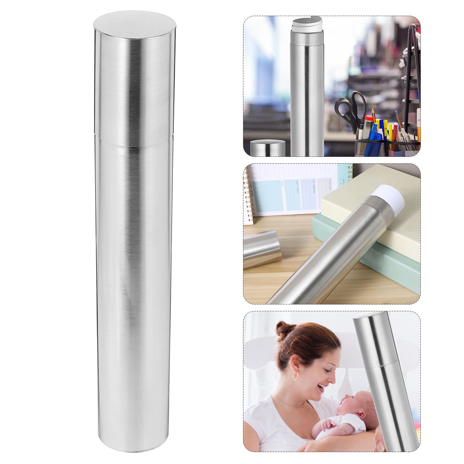 FRCOLOR File Storage Tube Birth Certificate Protector Stainless Steel ...