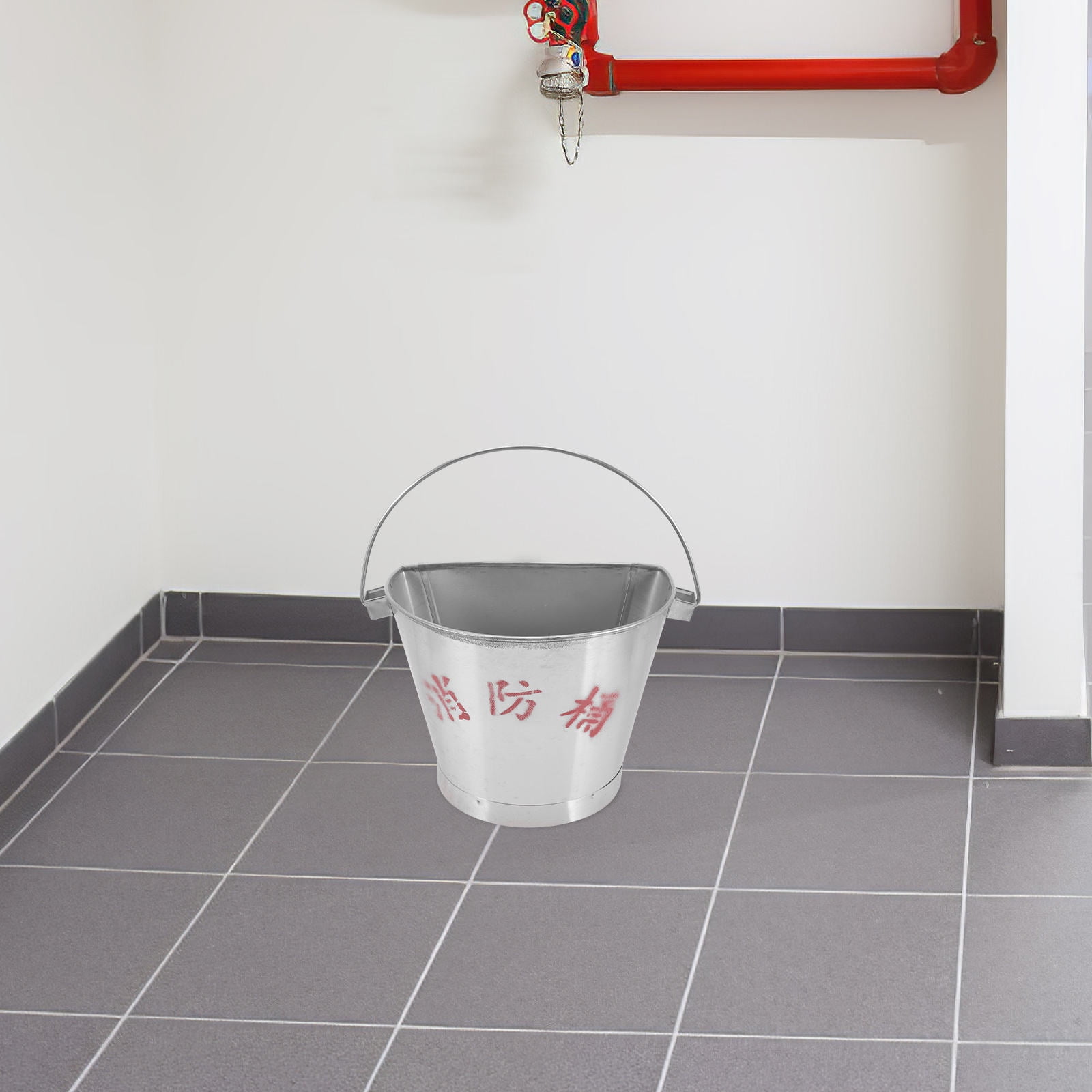 FRCOLOR 不锈钢 桶 Fire Bucket Garage Workshop Galvanized Steel Pail Silver ...