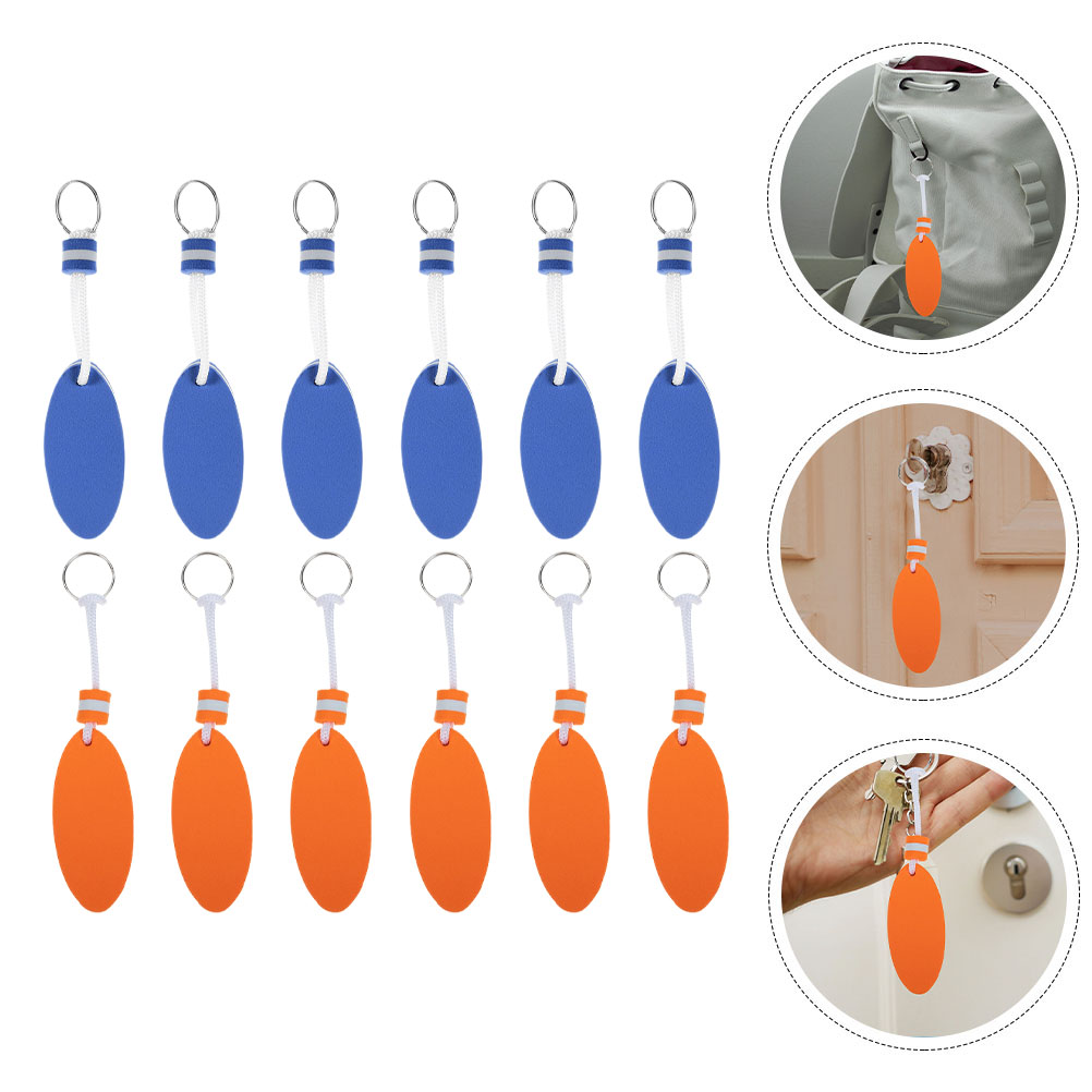 FRCOLOR Floating Key Chains with Surfboard Charm 12pcs Assorted Color ...