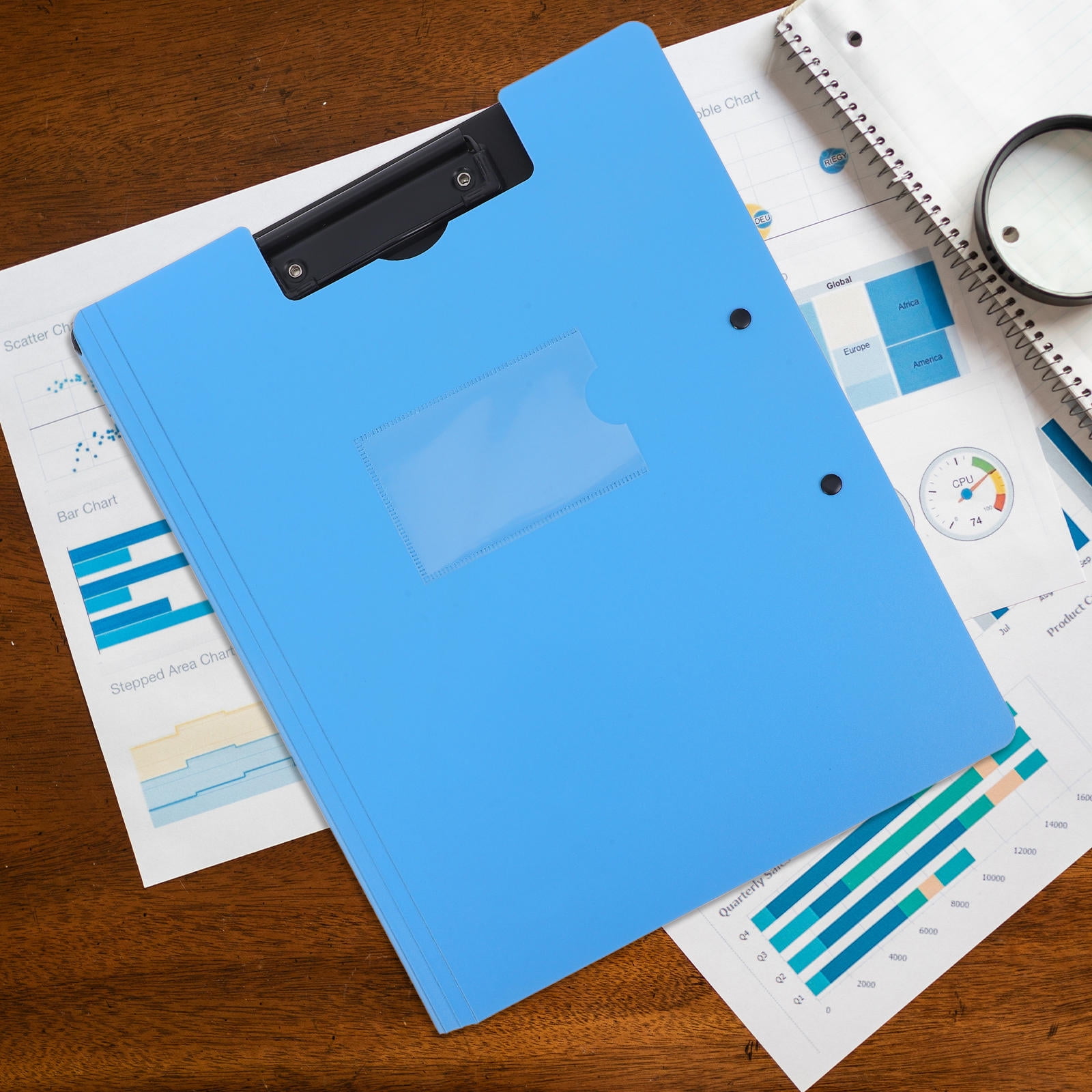 FRCOLOR Foldable Clipboard With Double Clips A4 Size Filer Folder For ...