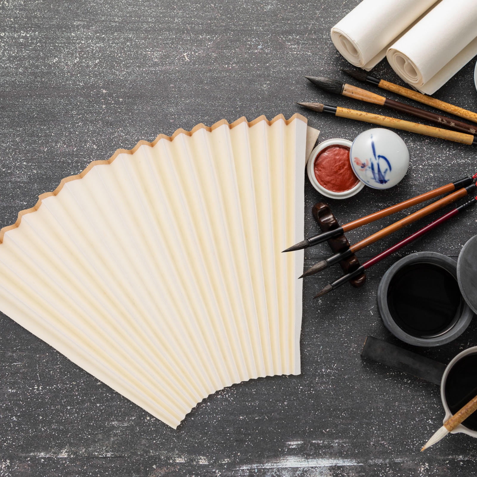 FRCOLOR Folding Fan Blank Surface Folding Fan Surface For Diy Blank Fan ...