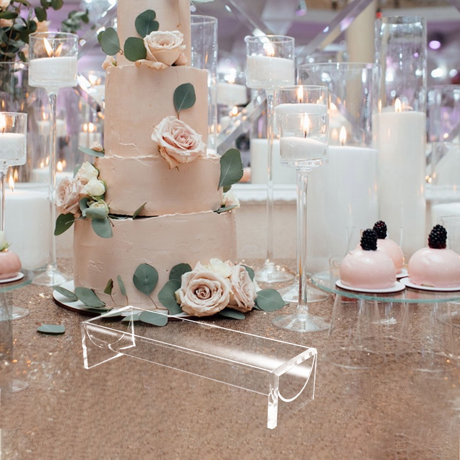 FRCOLOR Food Display Tray Acrylic Dessert Holder Tray For Serving ...