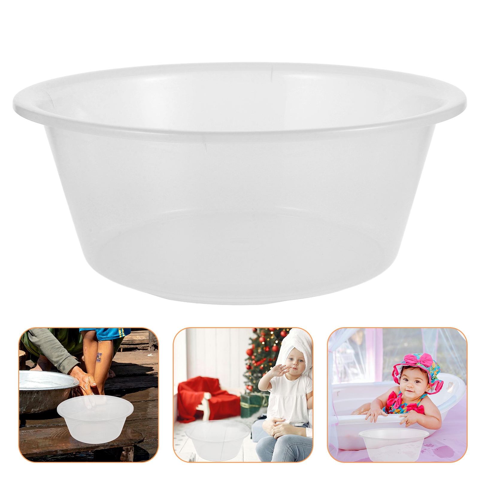 FRCOLOR MLINS Transparent Foot Bath Tub Plastic Wash Basin Foot Soaking ...