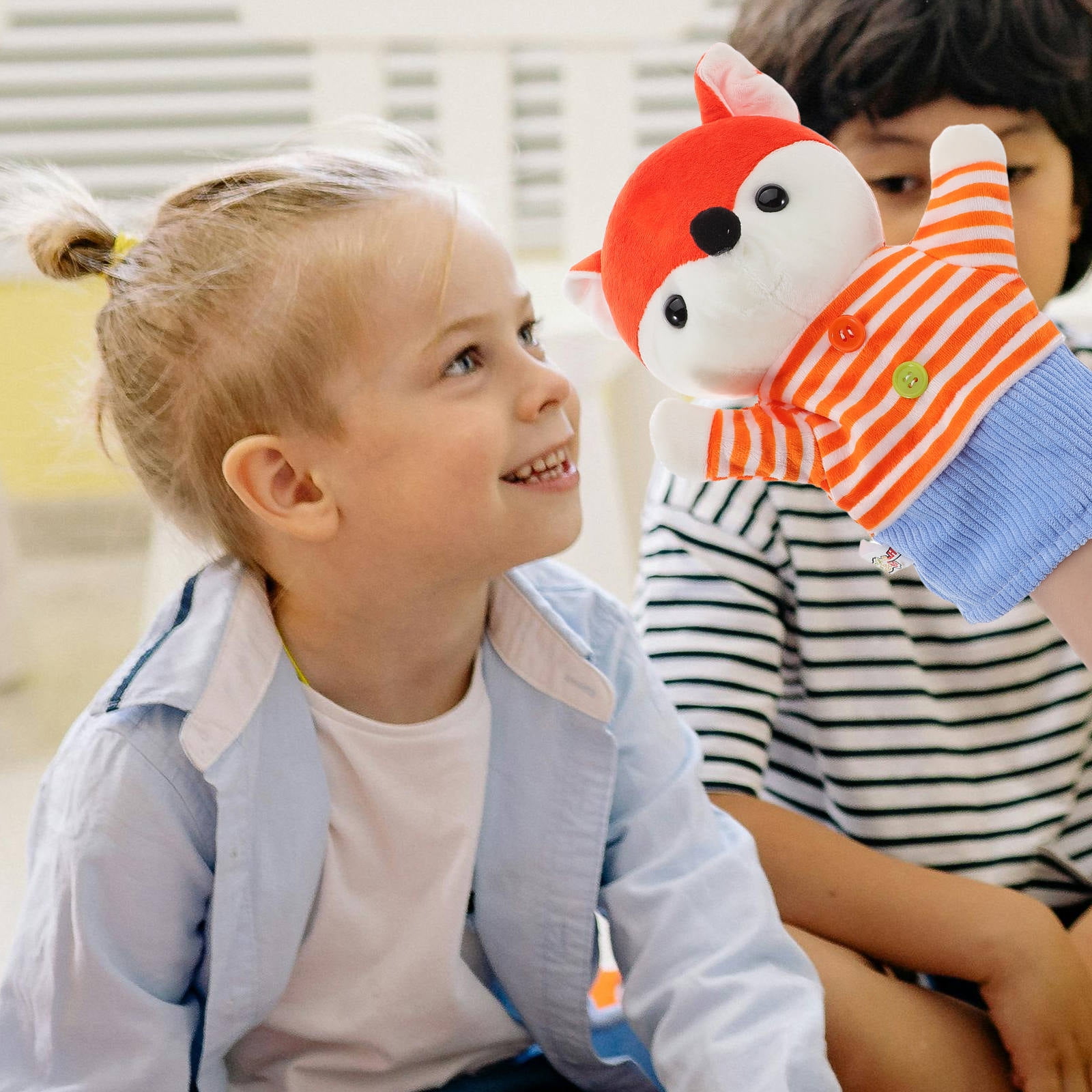 FRCOLOR Fox Hand Puppets Storytelling Plush Stuffed Animal Hand Puppets ...