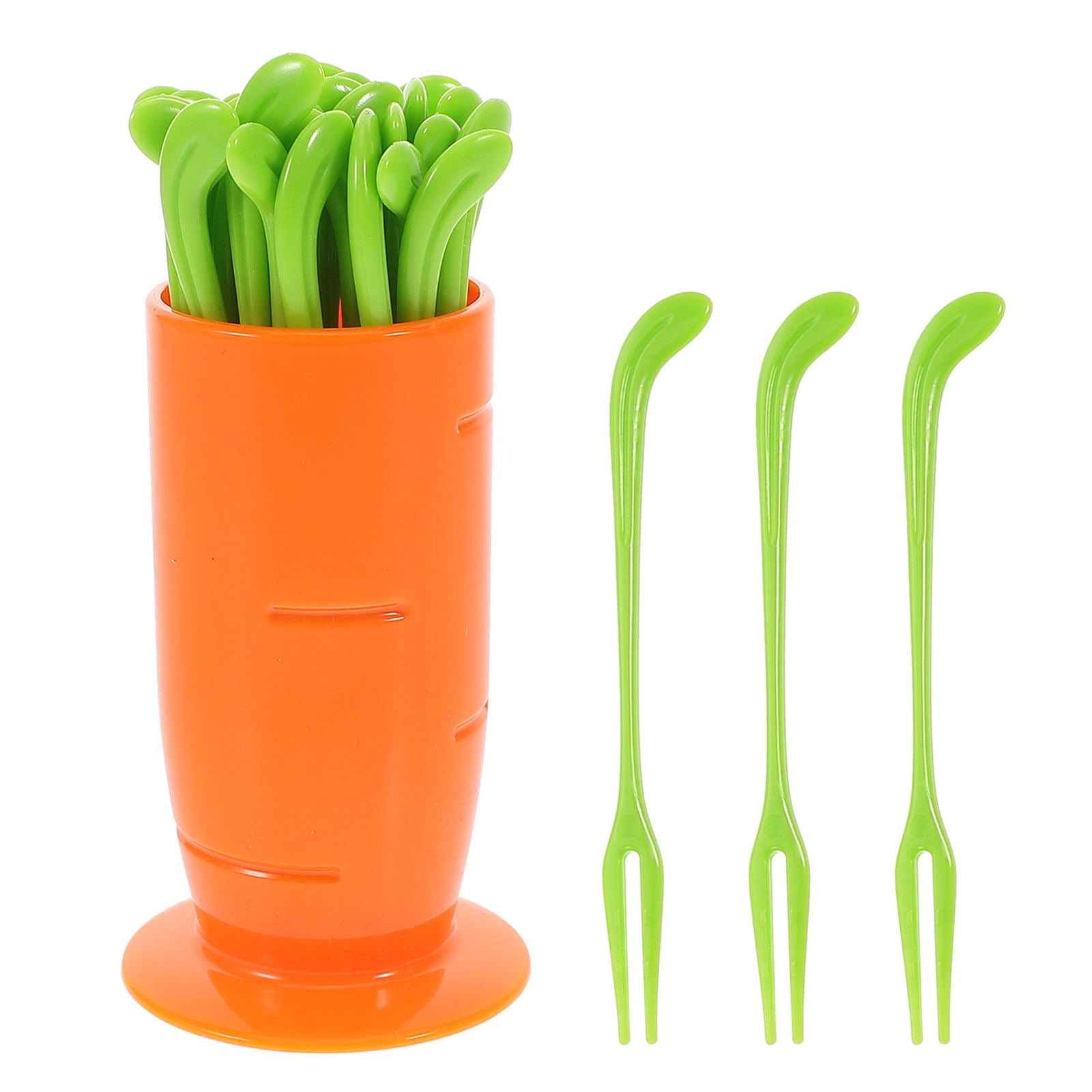 FRCOLOR Fruit Picks with Forks for Food Multi Color Plastic Kids Fork ...