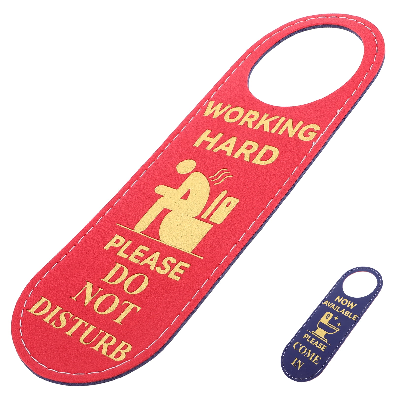 FRCOLOR Funny Pooping Door Sign Double-Sided Toilet Door Hanger Sign ...