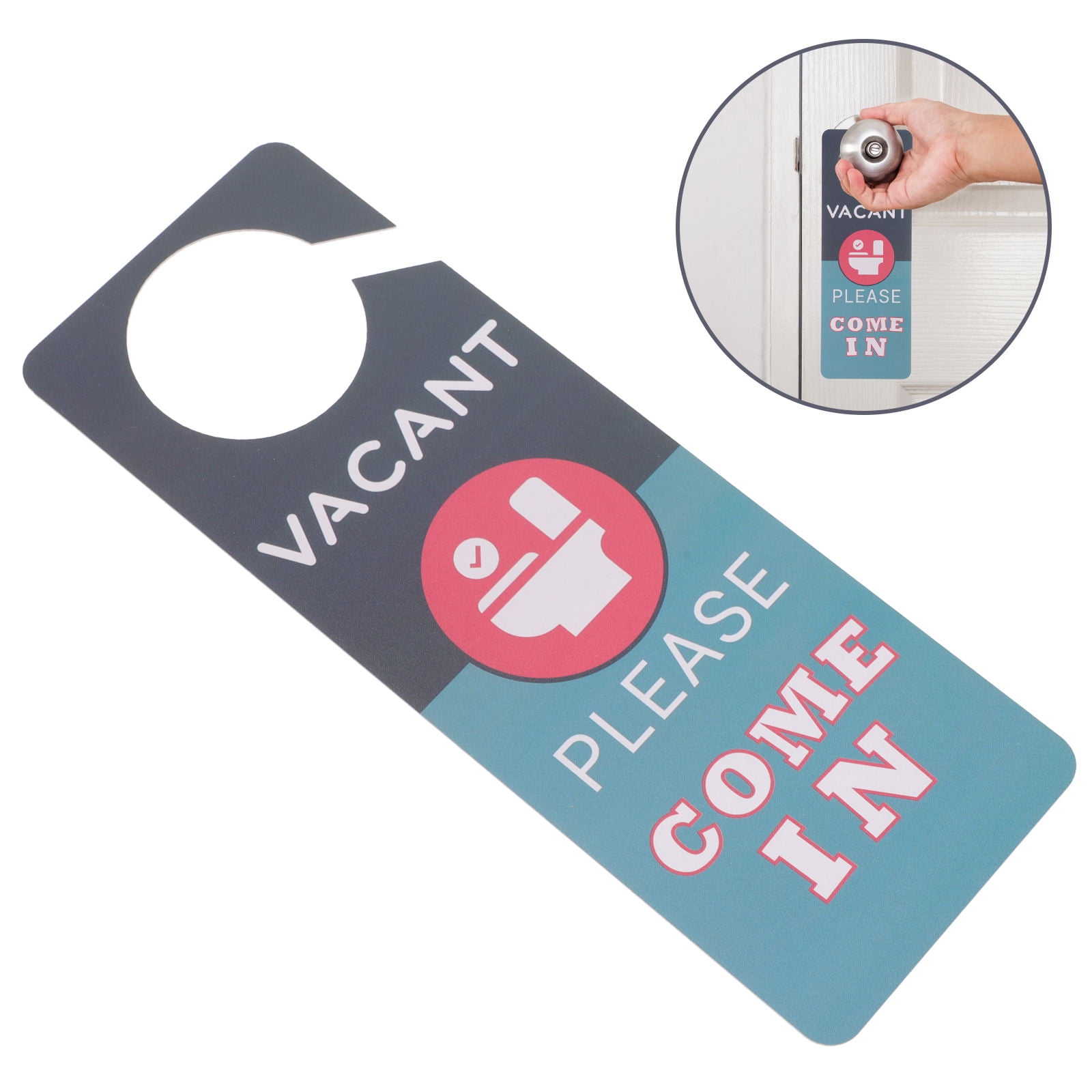 FRCOLOR Funny Pooping Door Sign Double-sided Toilet Room Door Hanger ...