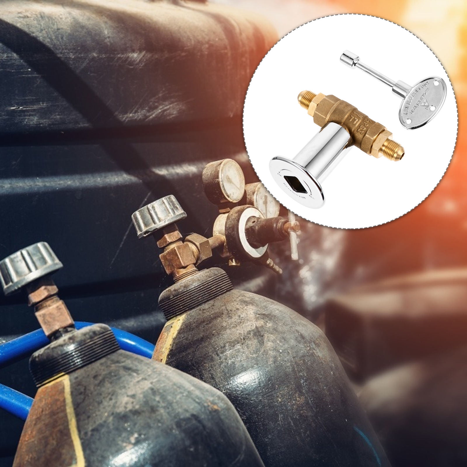 FRCOLOR Gas Pit QuarterTurn Shut Off Valve with Key for Fire Pit NG ...