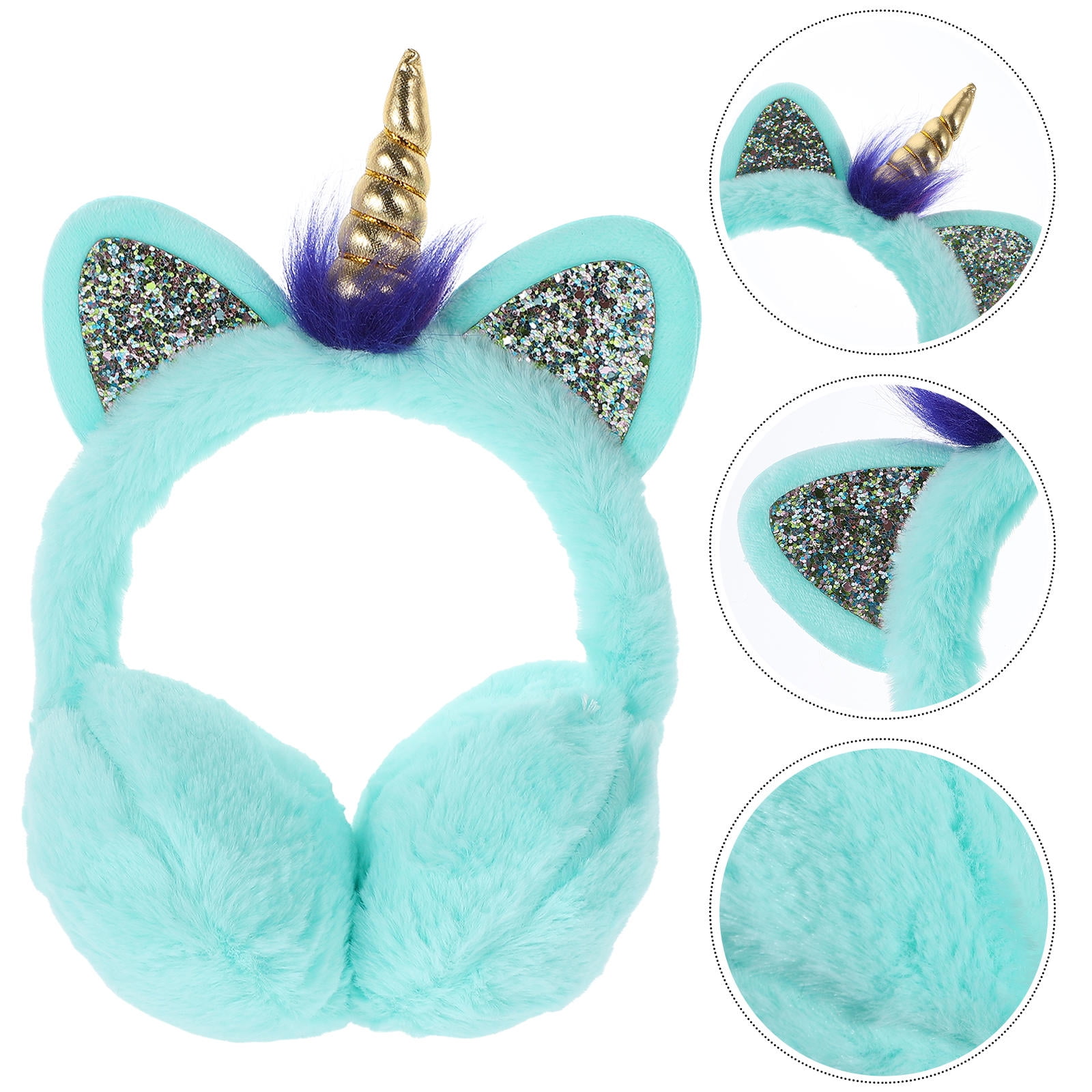 FRCOLOR Girls Ear Muffs Warm Unicorn Mask Earmuffs Fluffy Headphones ...