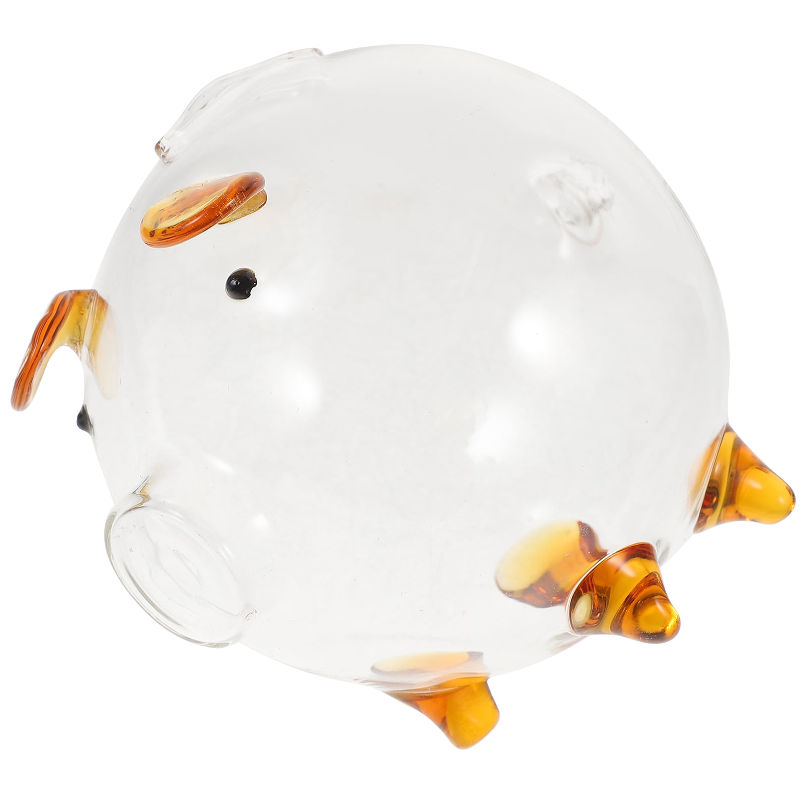 FRCOLOR Glass Piggy Bank Clear Coin Box Novelty Pig Money Box Children ...