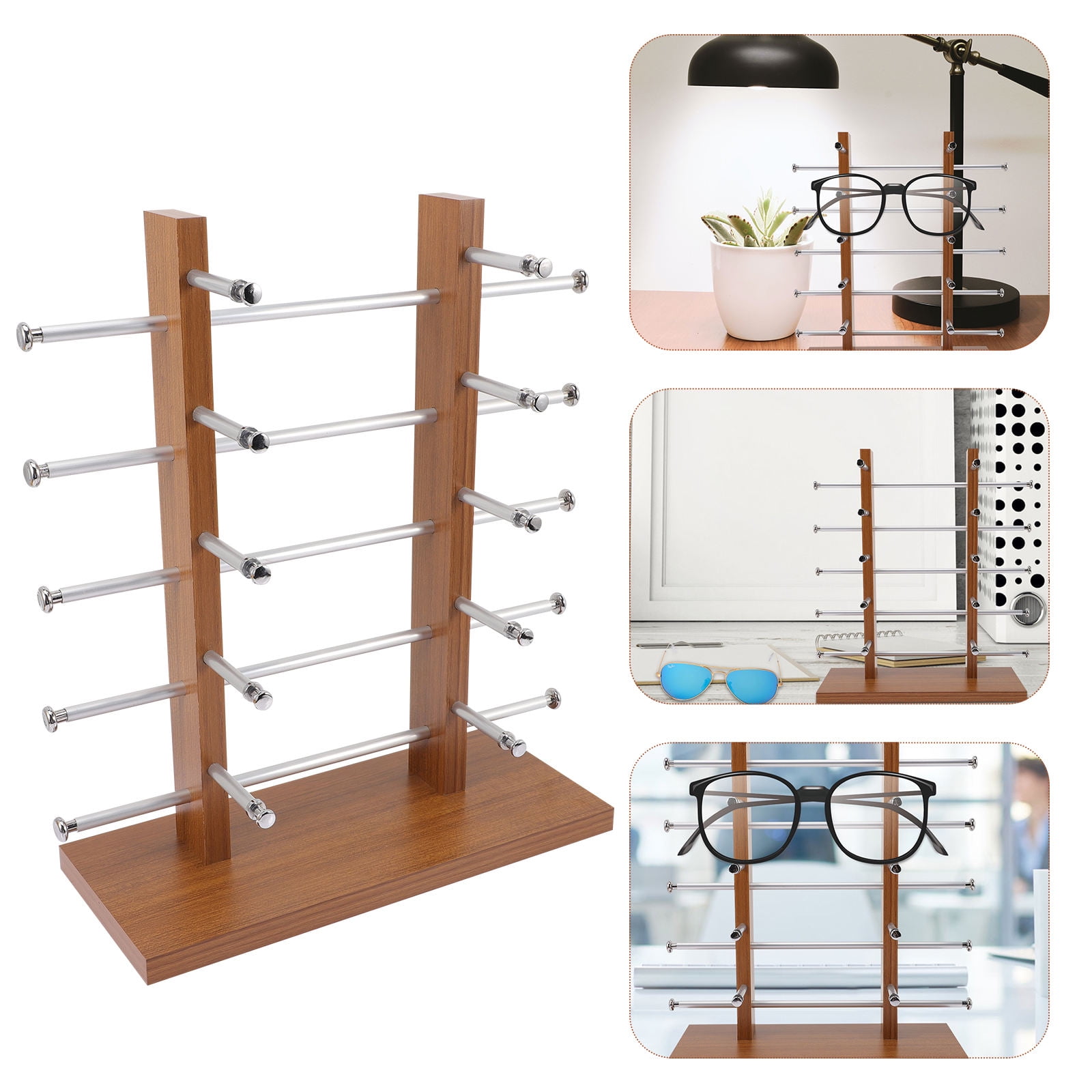 FRCOLOR Glasses Display Stand Organizer Tray House Storage Sunglasses ...