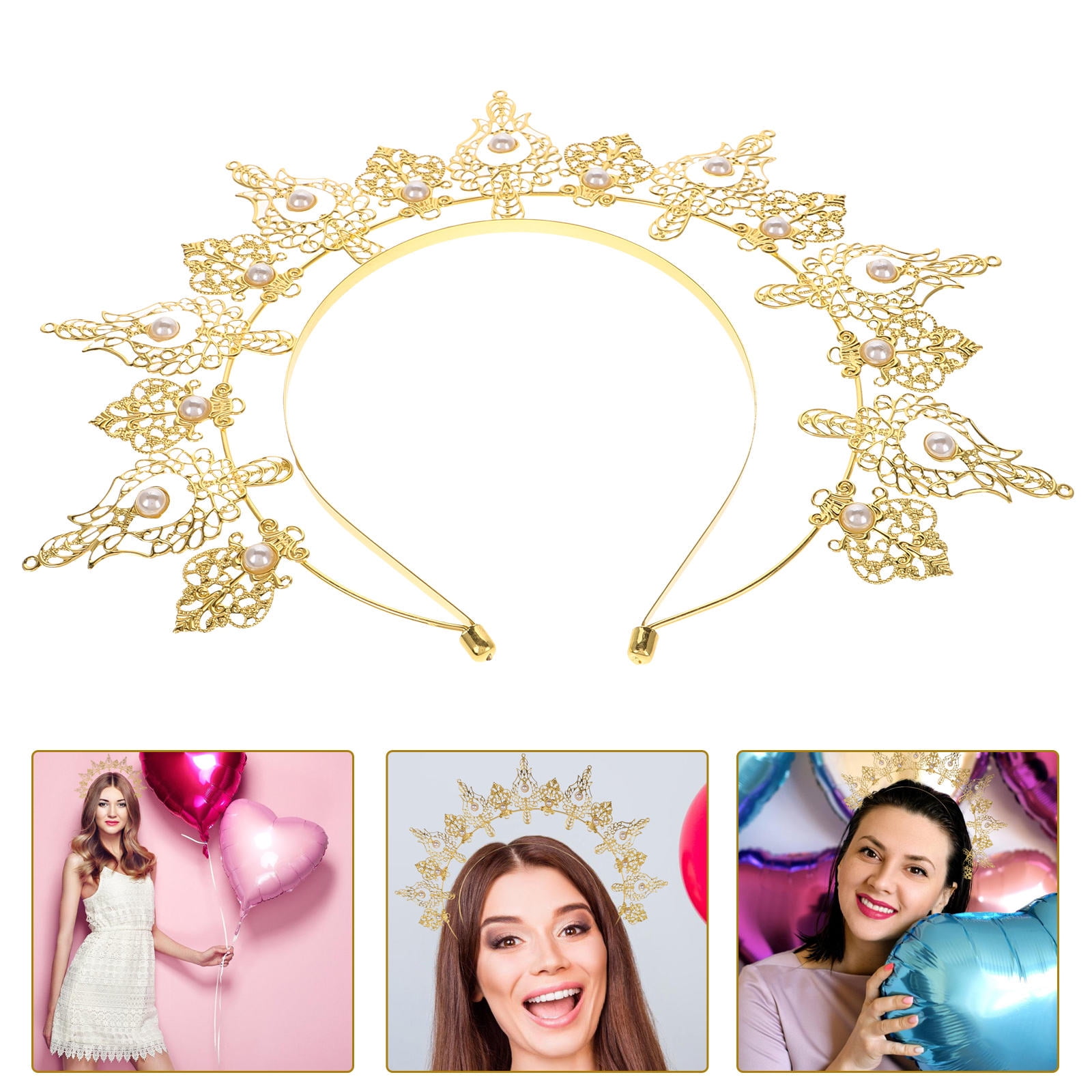 FRCOLOR Goddess Crown Bridal Headbands, Angel Tiaras Headdresses for ...