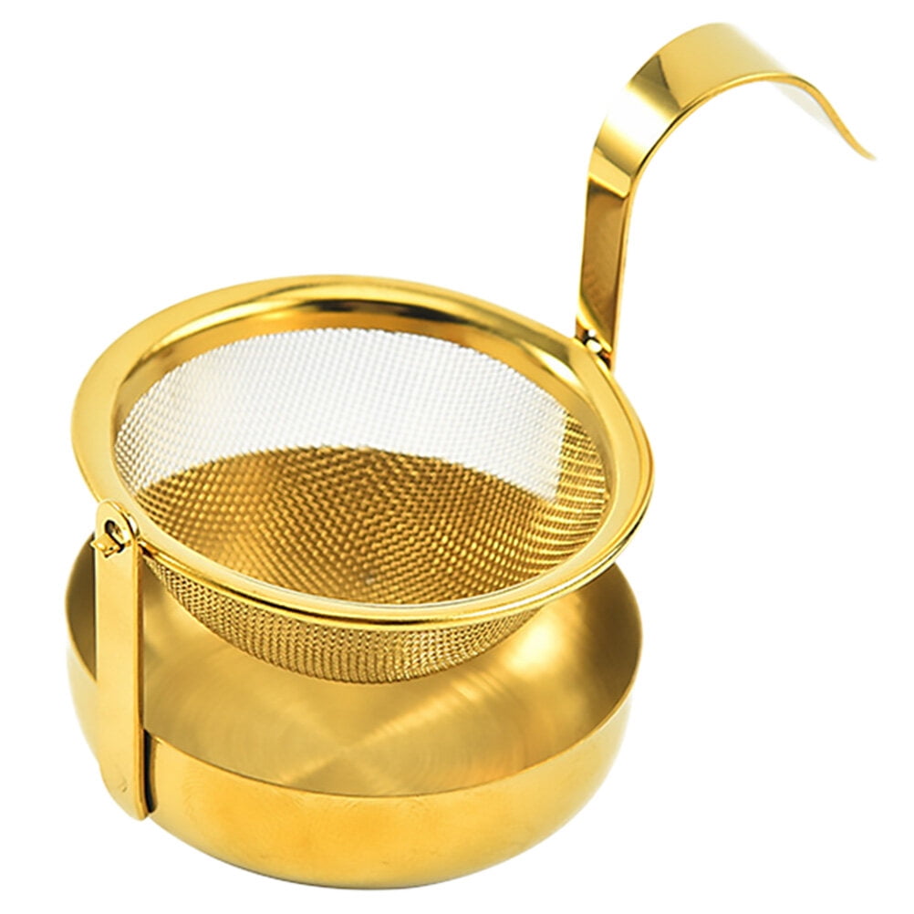 FRCOLOR Golden Conical Stainless Steel Tea Filter for Tea Drinking 1Pcs ...