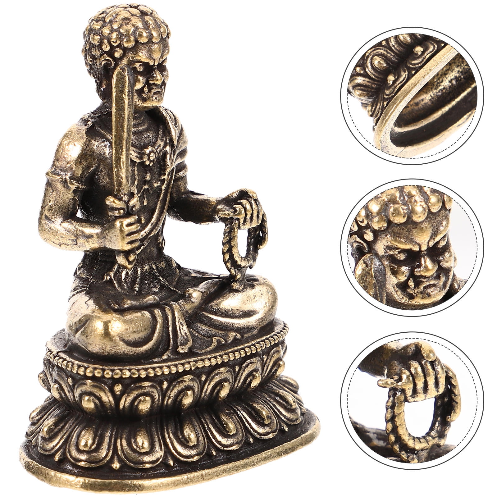 FRCOLOR Golden Copper Buddha Statue for Decor with Intricate ...
