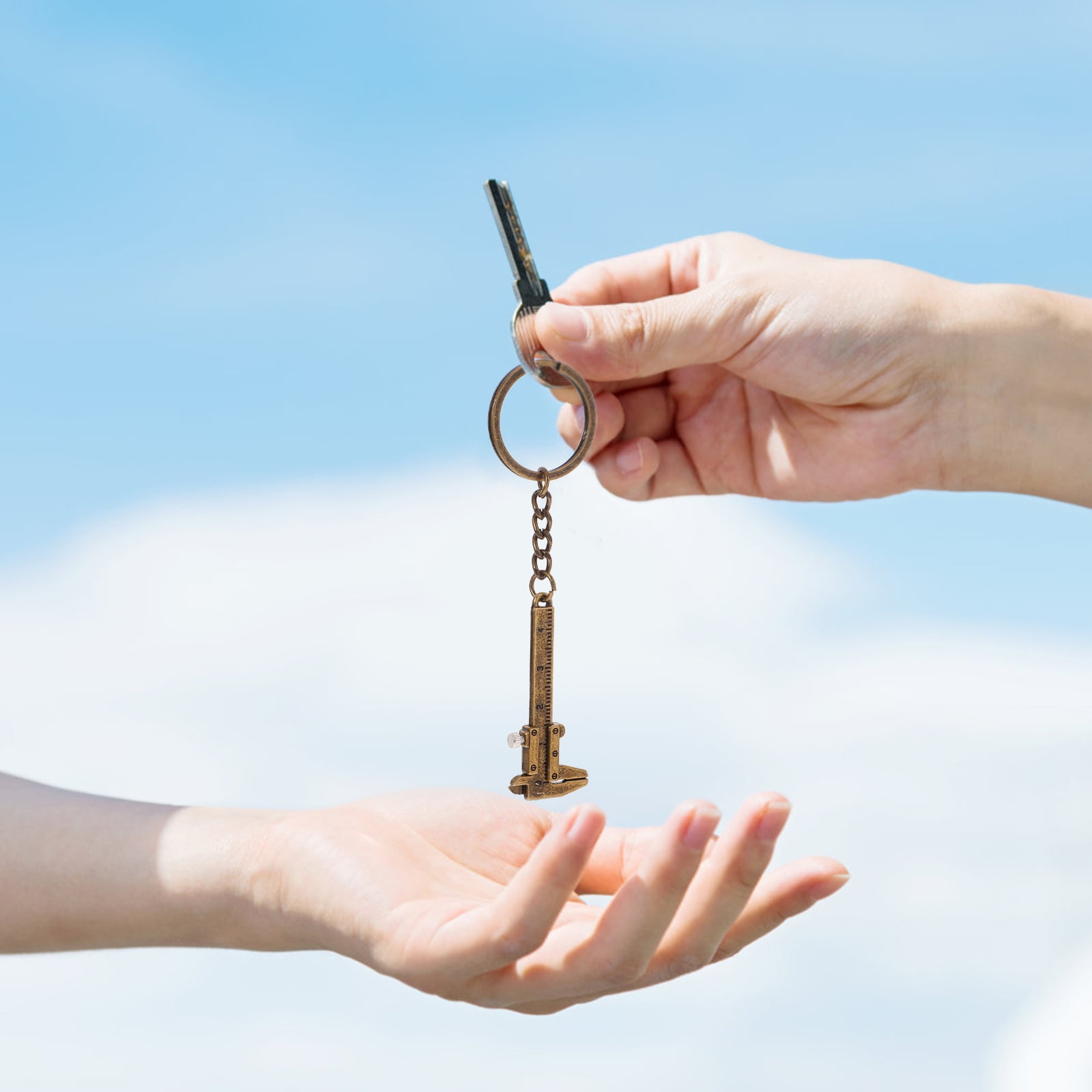 FRCOLOR Golden Metal with Mini Ruler Caliper Design for Decoration 2pcs ...