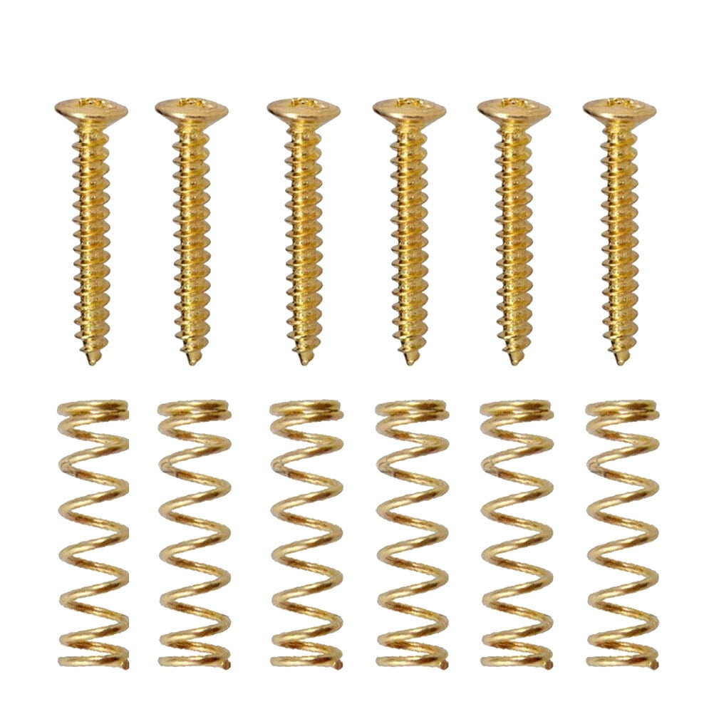 FRCOLOR Golden Single Coil Pickup Screws and Springs for Guitar Use ...