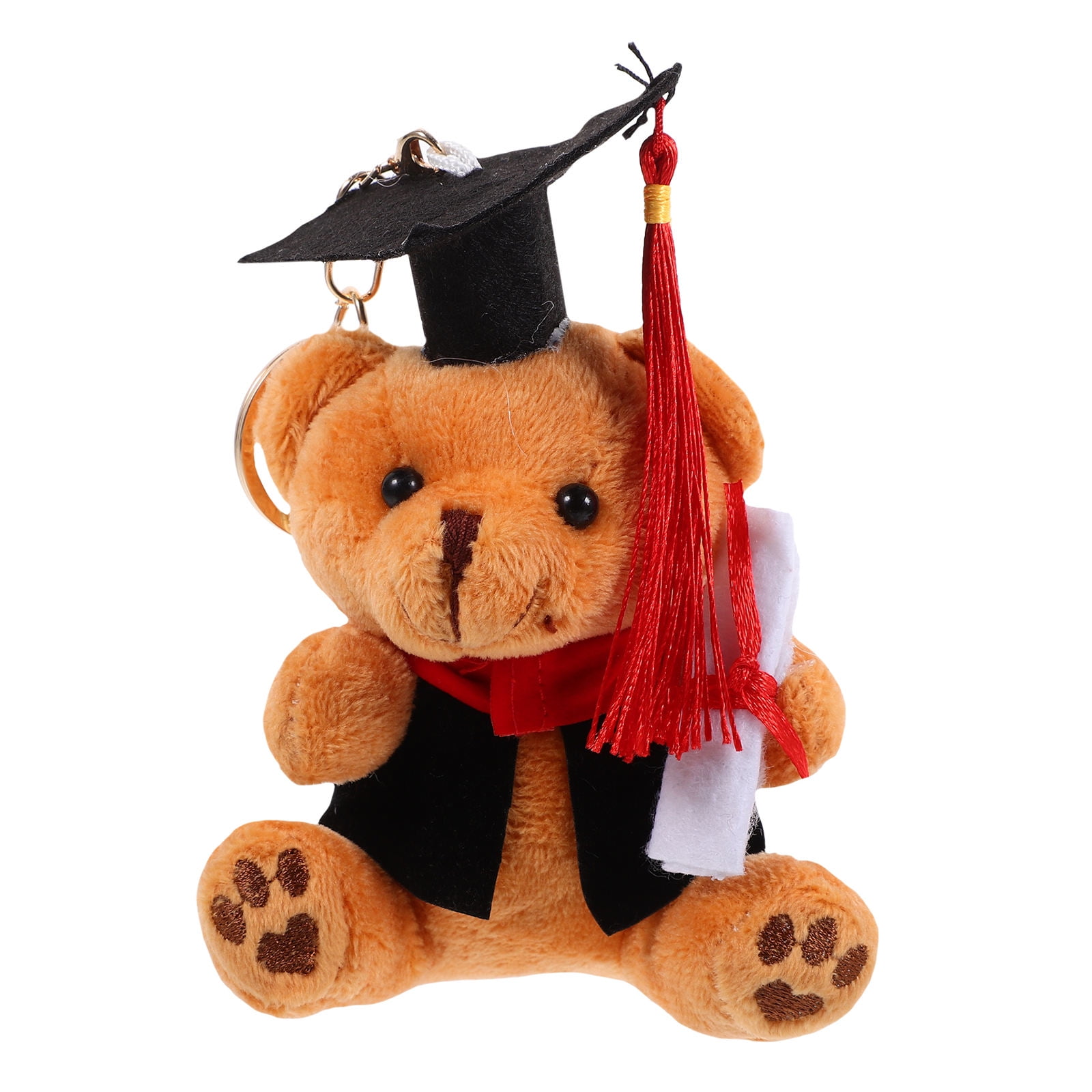 FRCOLOR Graduation Bear Plush Keychain with Coffee Colored Pendant for ...