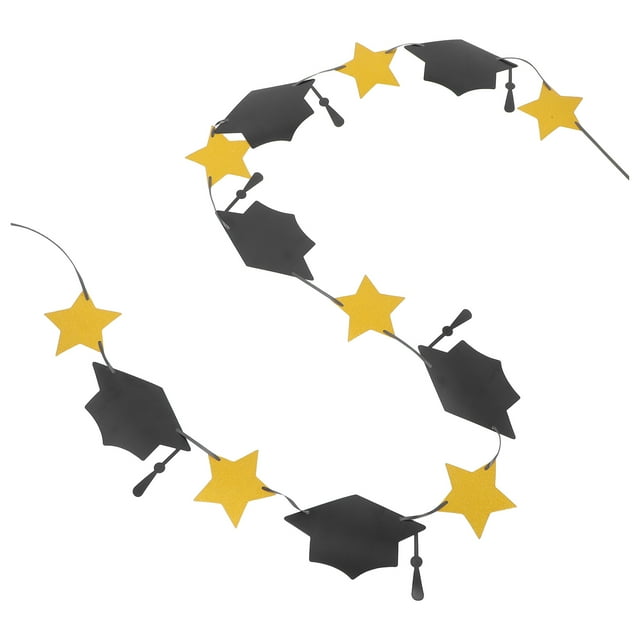 FRCOLOR Graduation Cap Star Banner Graduation Cap Garland Banner Gold ...