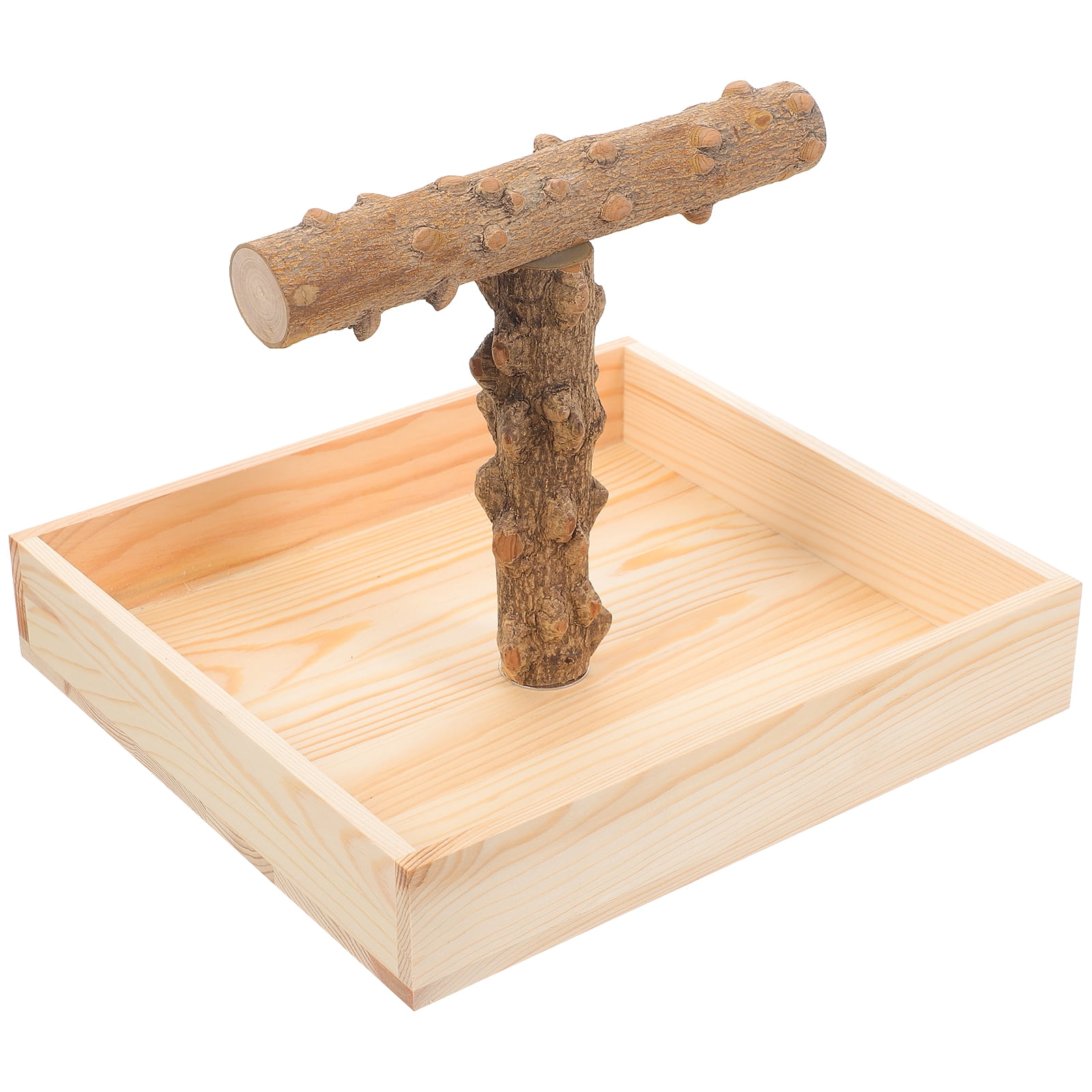 Wood Bird Perch Stand for Small Parrots to Play Durable Natural Wood ...