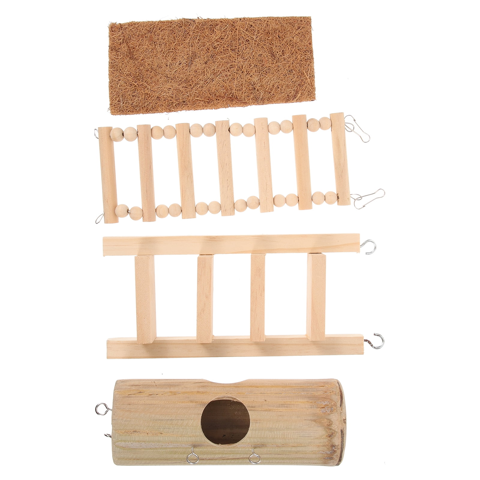 Bamboo Hamster House Set with Wooden Layers for Kids Beige Safe Natural ...
