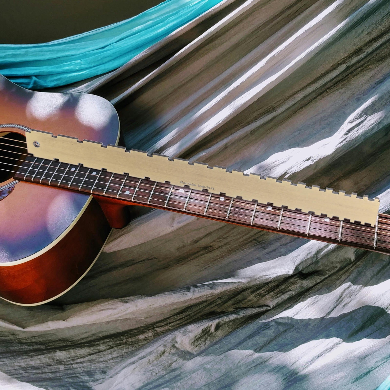 FRCOLOR Guitar Fretboard Tool Fretboard Notched Straight Design Brown ...