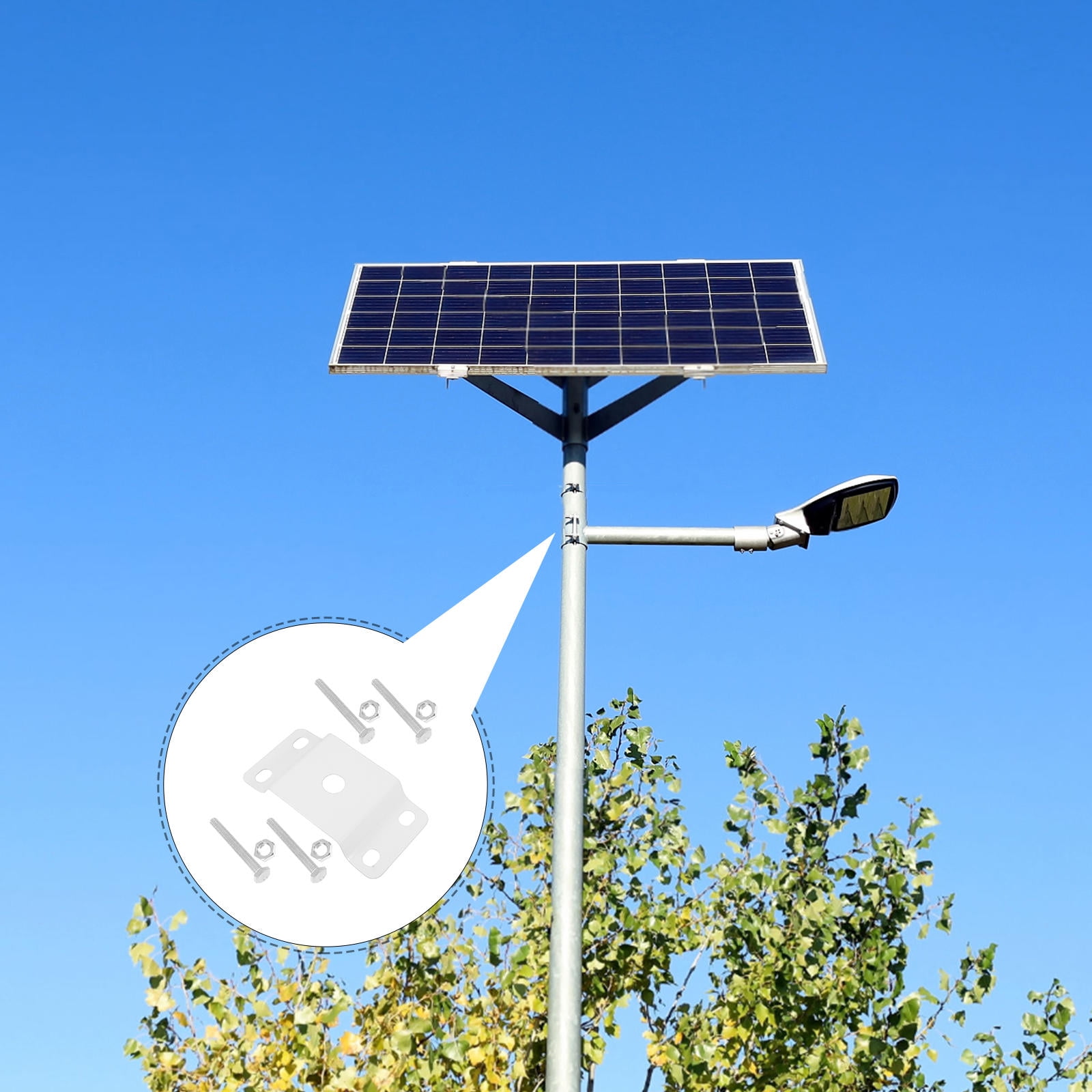 FRCOLOR 1 Set Solar Light Pole Mounting Bracket with Iron Sheet for ...