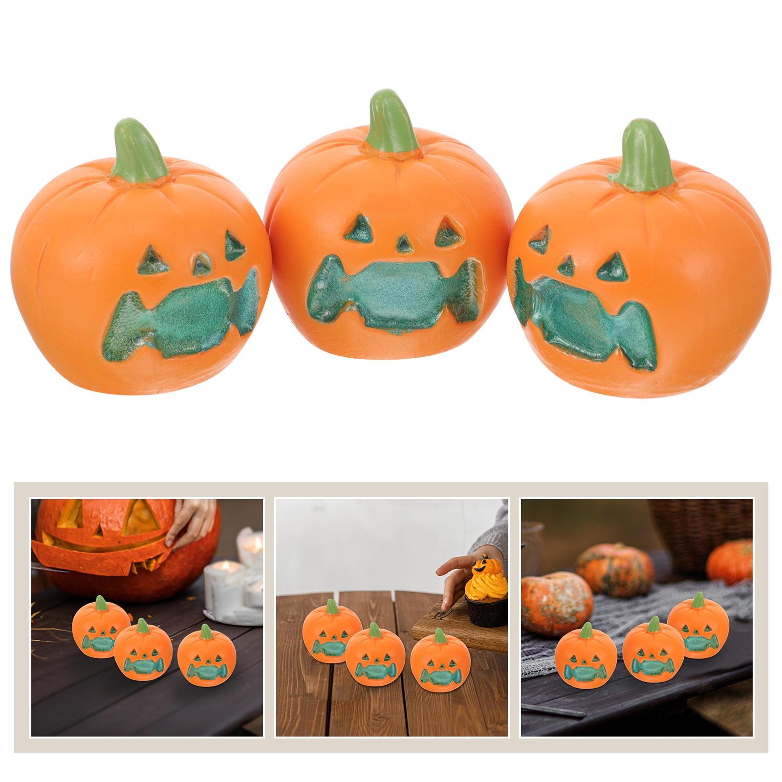 FRCOLOR Halloween Fish Tank Decor Orange Resin Pumpkin Statue for ...