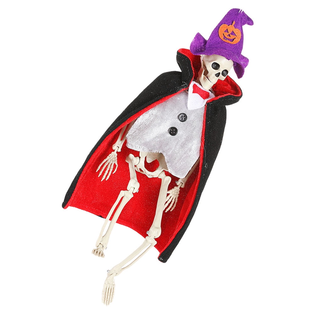 FRCOLOR Halloween Skeleton Statues Scared Skeleton Halloween ...