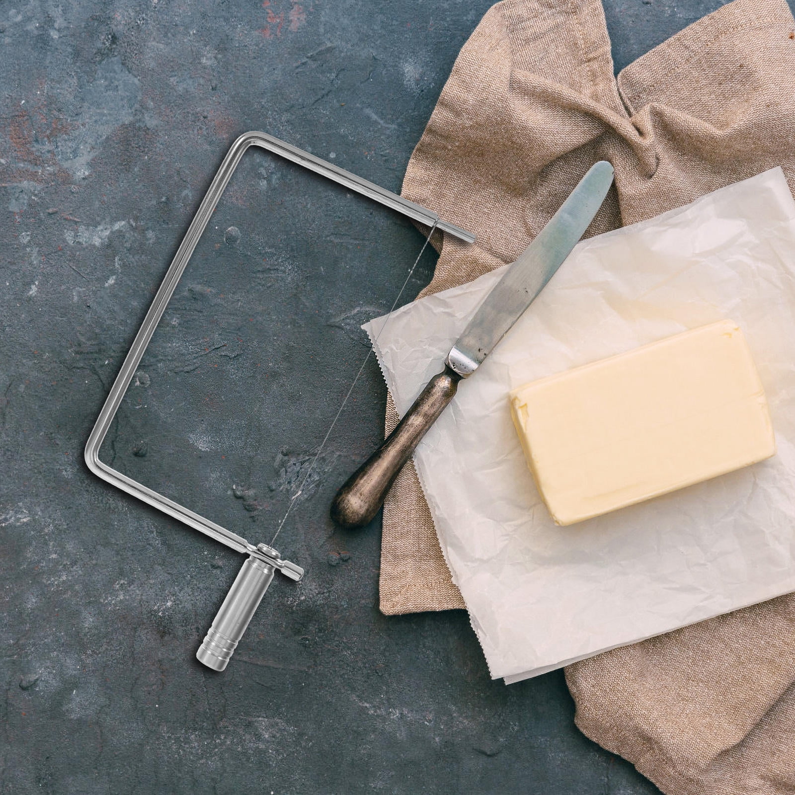 FRCOLOR Handheld Cheese Slicer with Wire Metal Cheese Cutter for Slice ...