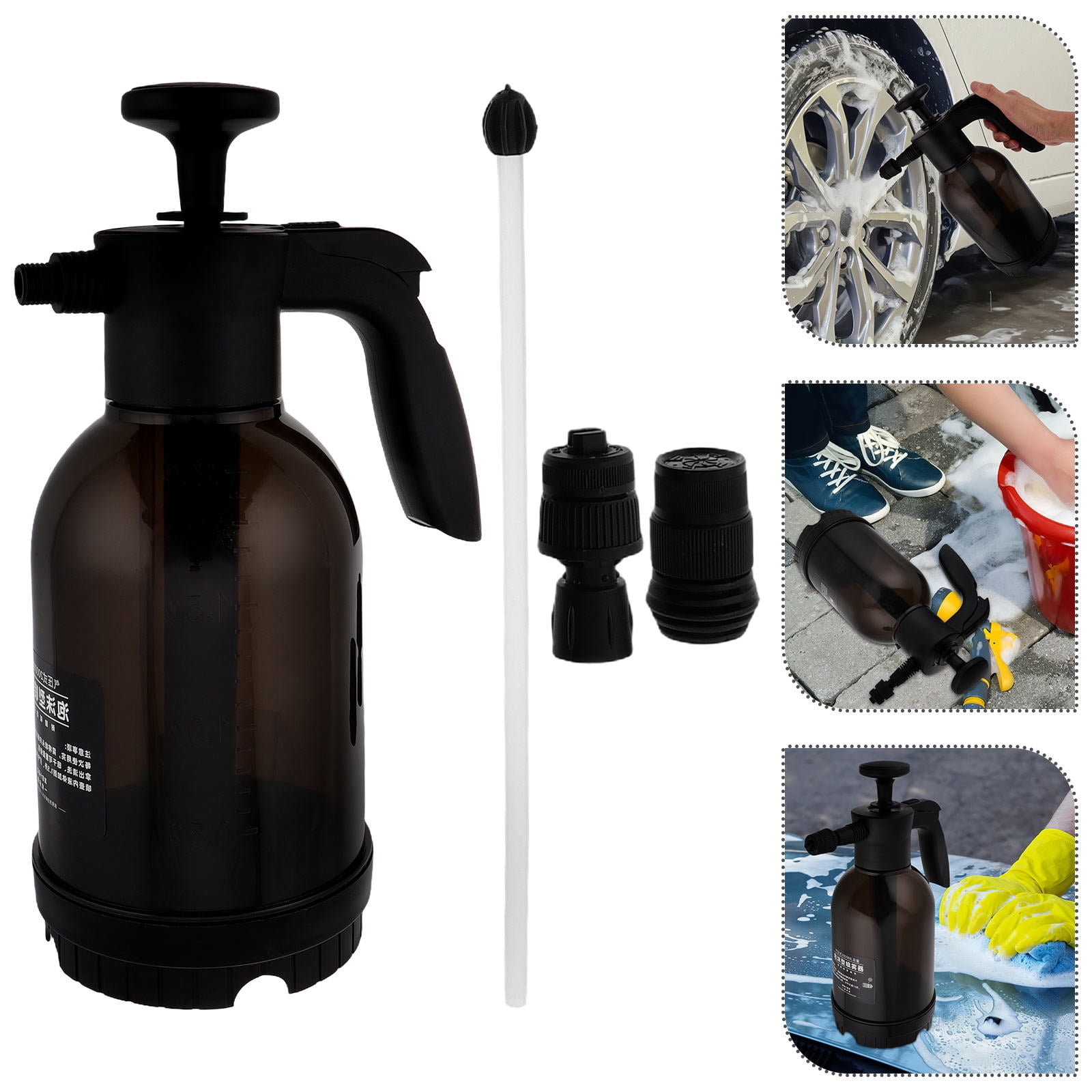 FRCOLOR Handheld Foam Car Wash Sprayer 2L Manual Spray Bottle Pump ...