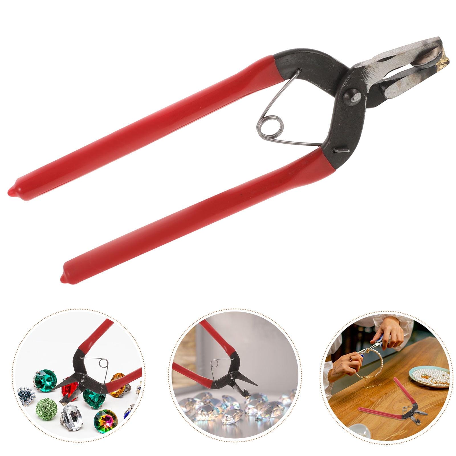 FRCOLOR Handmade Plier for Jewelry DIY Pliers Beading Needle Nose Red ...