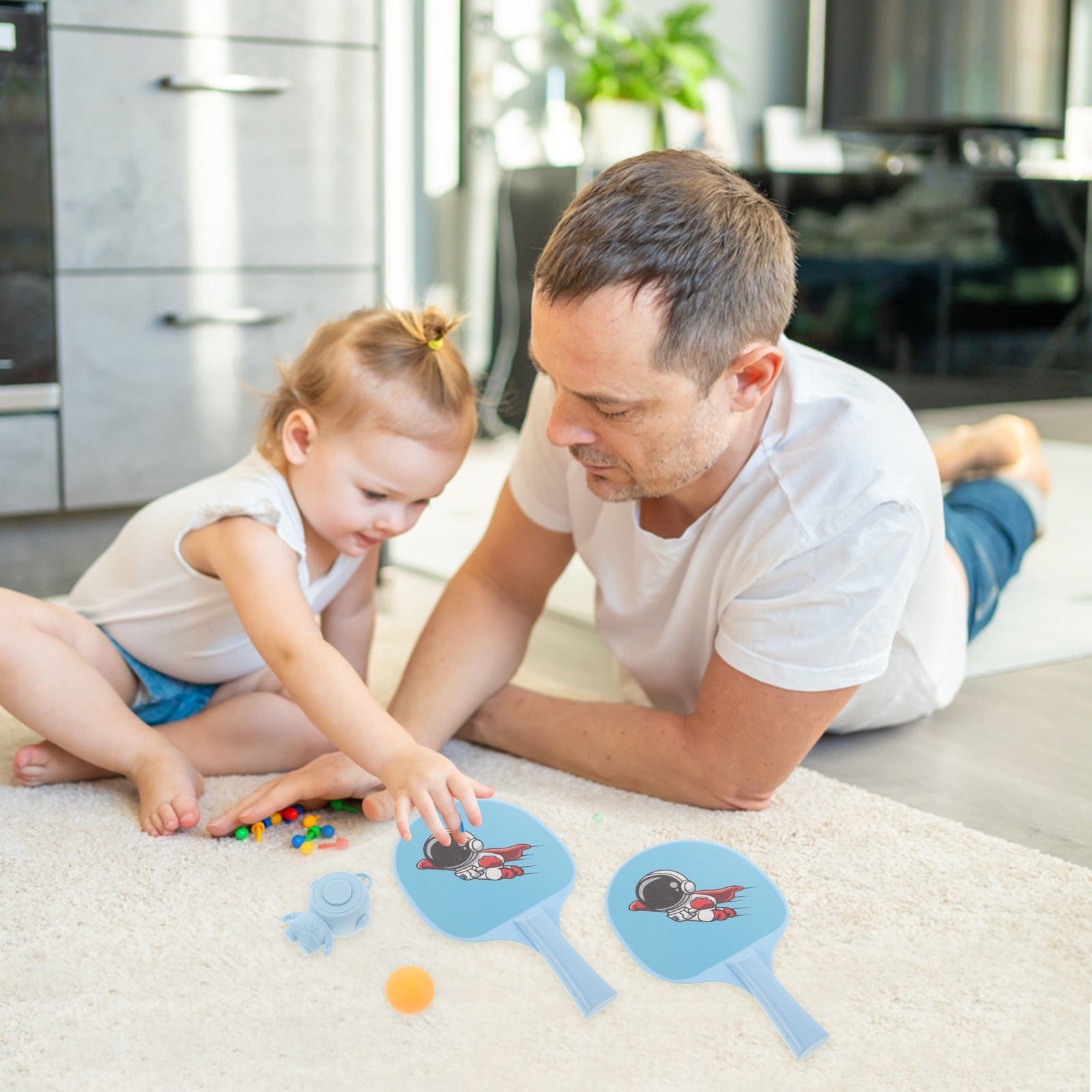 FRCOLOR Hanging Table Tennis Trainer Portable Pong Paddle Set For Kids ...