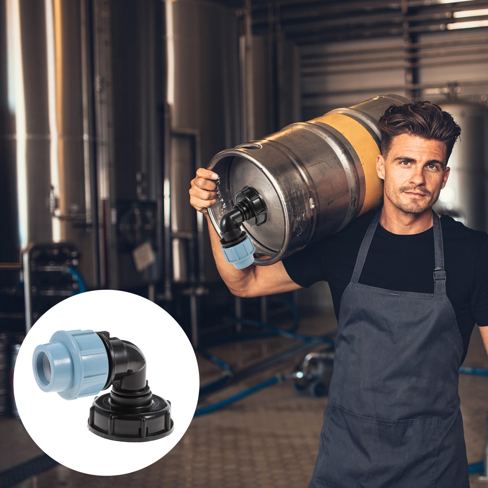 FRCOLOR Heavy Duty Container Adapter IBC Ton Barrels Water Connector ...