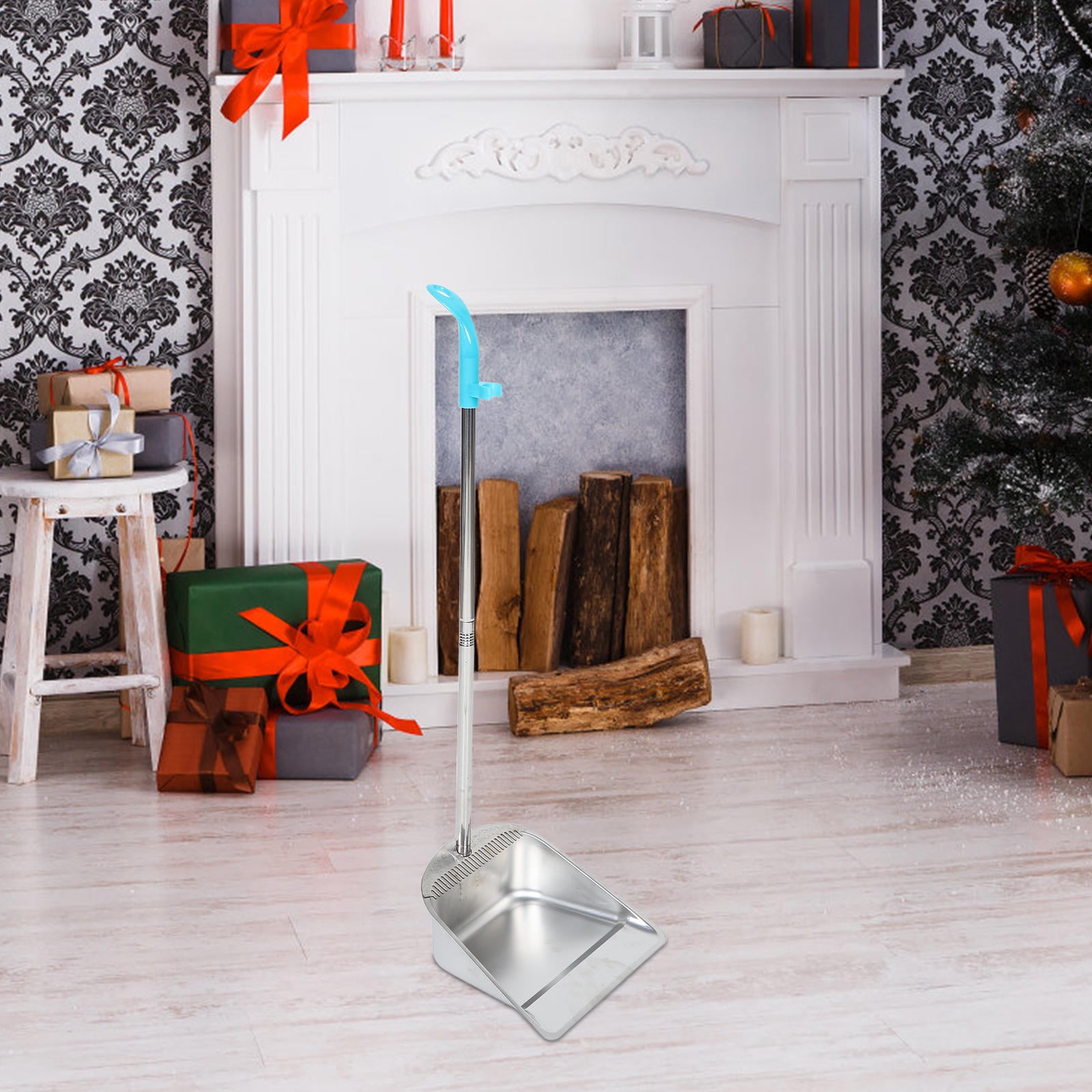 FRCOLOR Heavy Duty Dustpan With Long Handle Stainless Steel Dust Pan ...