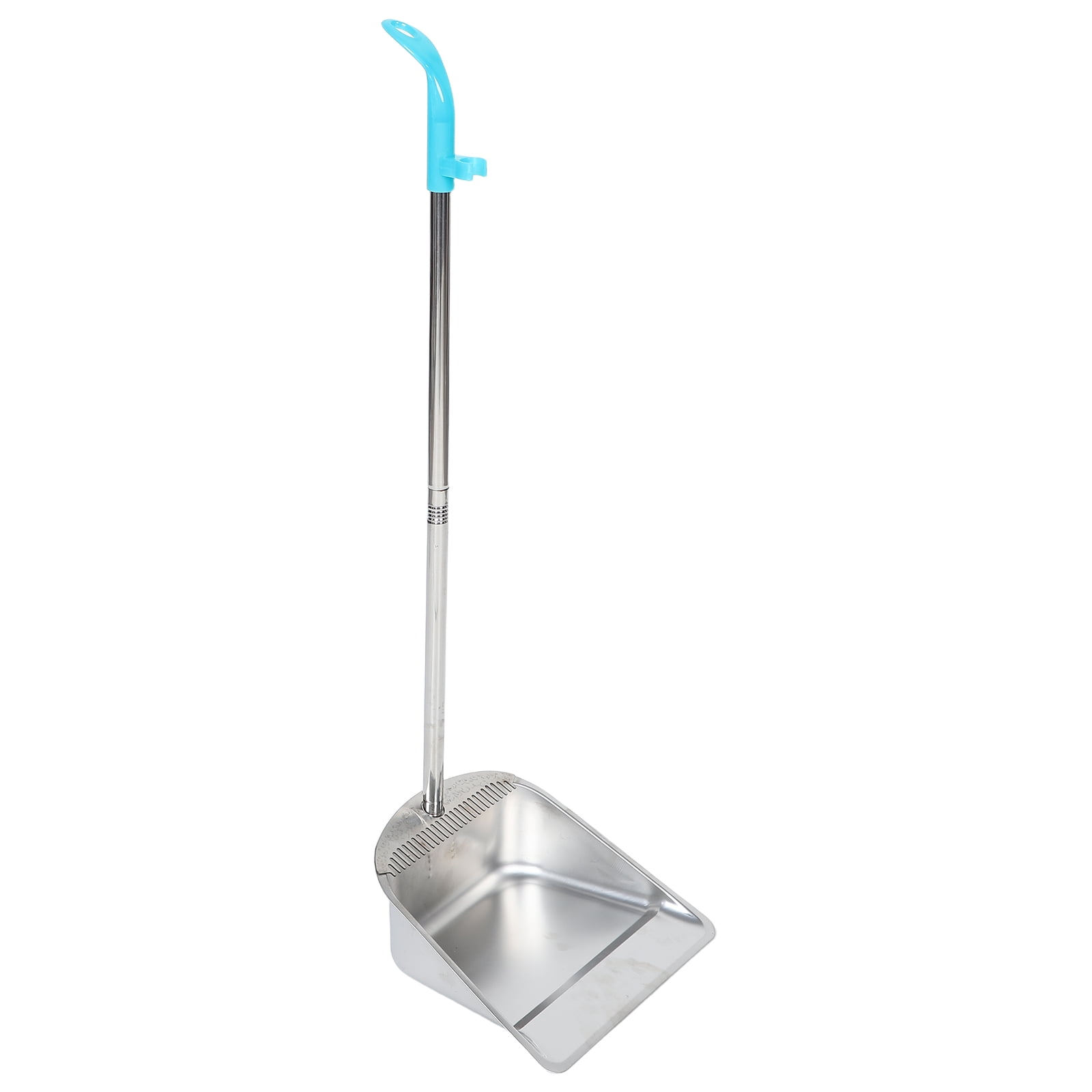 FRCOLOR Heavy Duty Dustpan With Long Handle Stainless Steel Dust Pan with Teeth Standing Upright ...