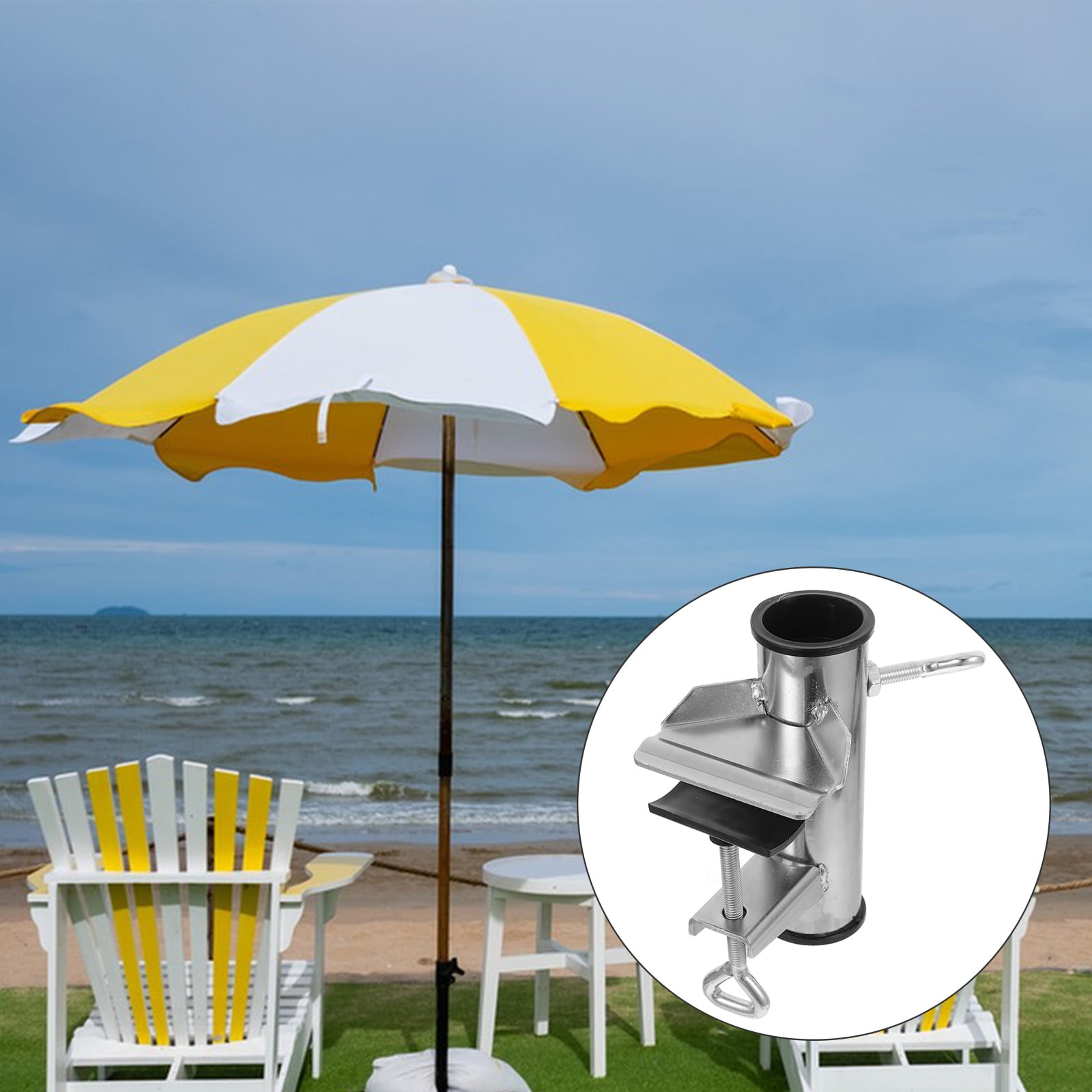 FRCOLOR Heavy Duty Patio Umbrella Clamp Clip Umbrella Stand Holder ...