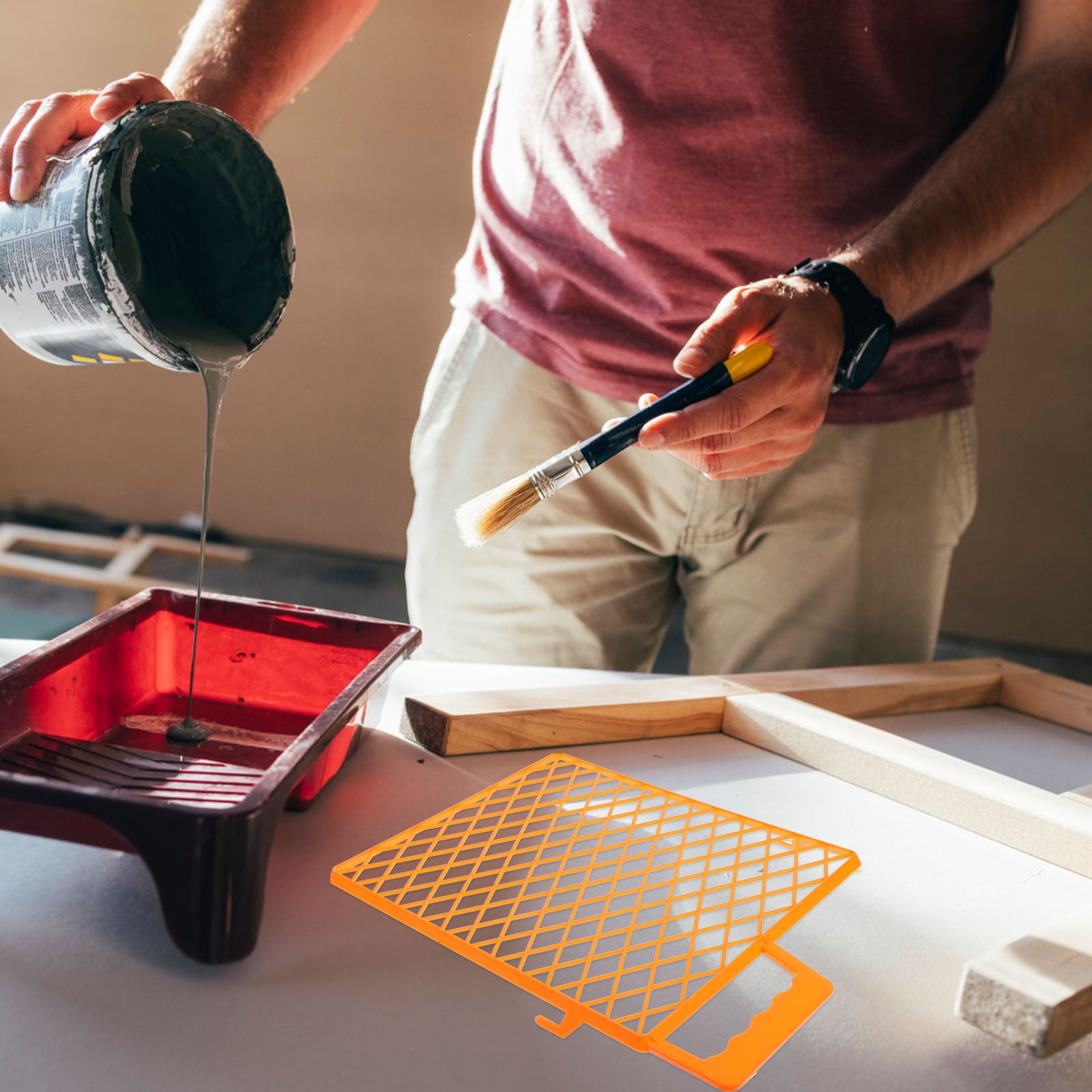 FRCOLOR Heavy Duty Plastic Paint Roller Grid Bucket Grid For Diy ...