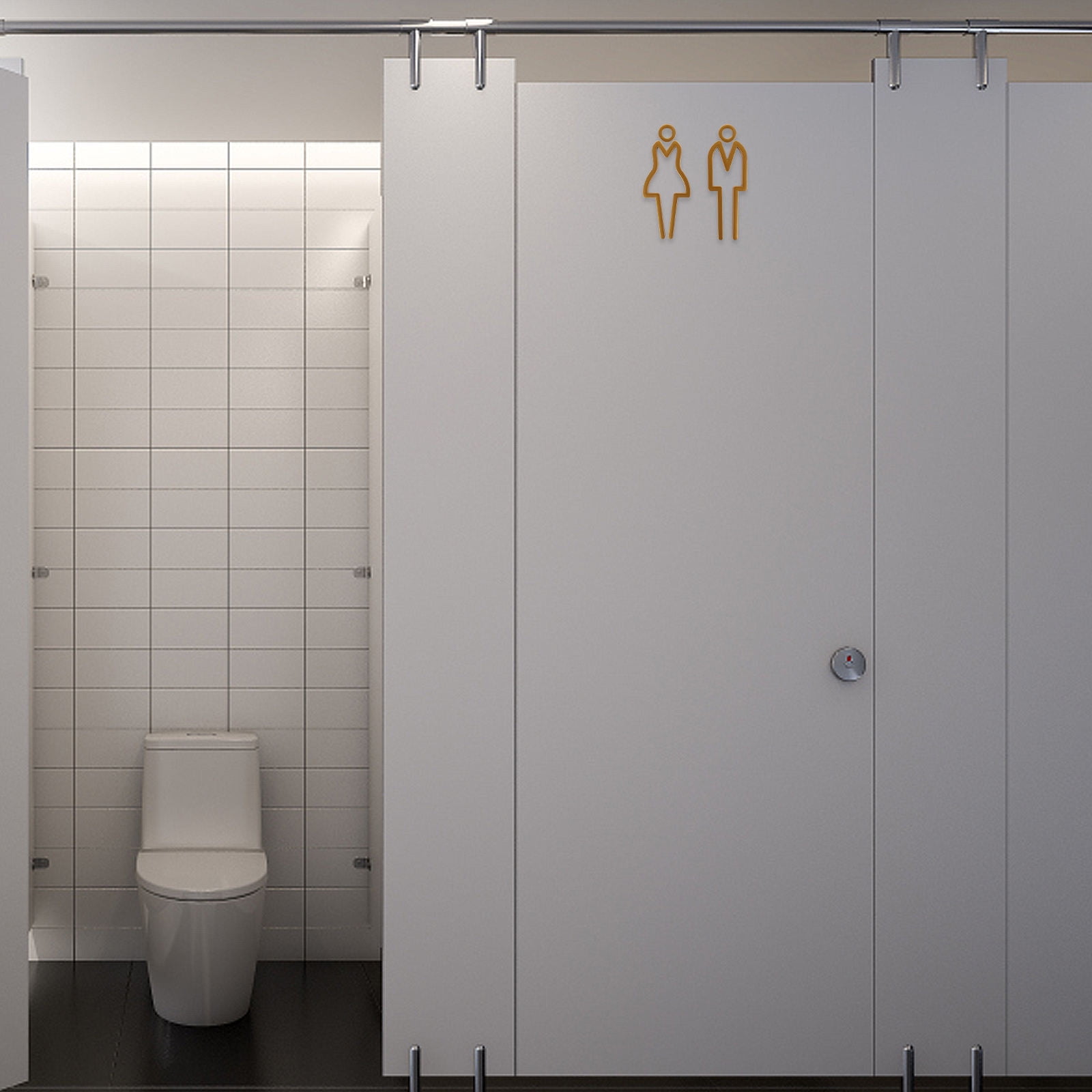 FRCOLOR Hemoton 1 Set of Metal Toilet Sign for Guiding and ...