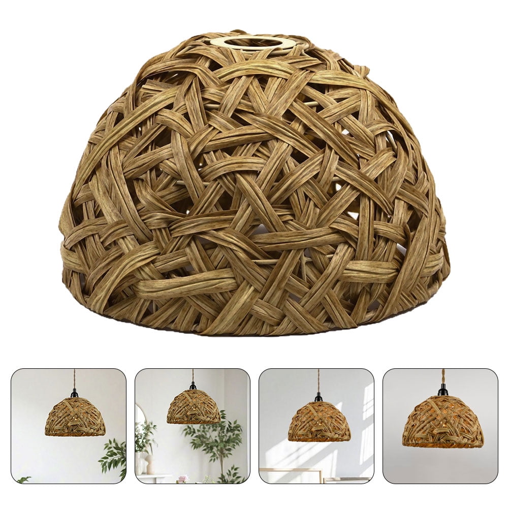FRCOLOR Hemoton Retro Imitation Rattan Lampshade 1 Set for Home Use ...