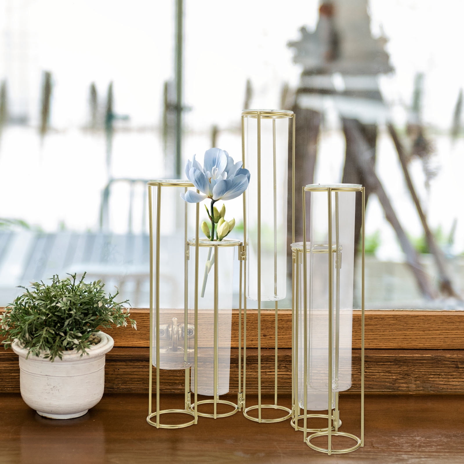 FRCOLOR Hinged Flower Vases Test Tube Flower Vase With 5 Glass Test ...