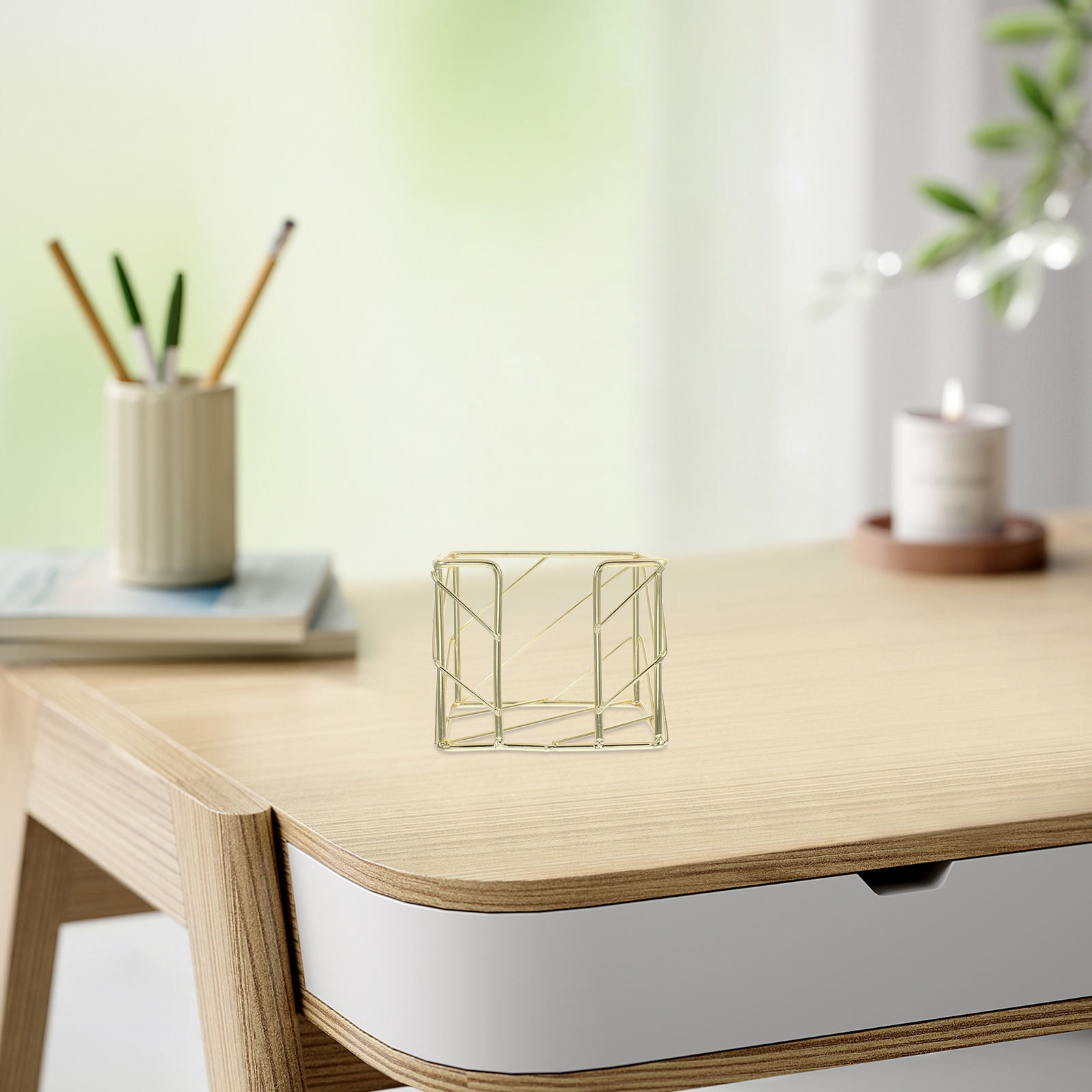 FRCOLOR Holder Memo Pad Organizer Cute Pen Holder Pen Holder Gold File ...