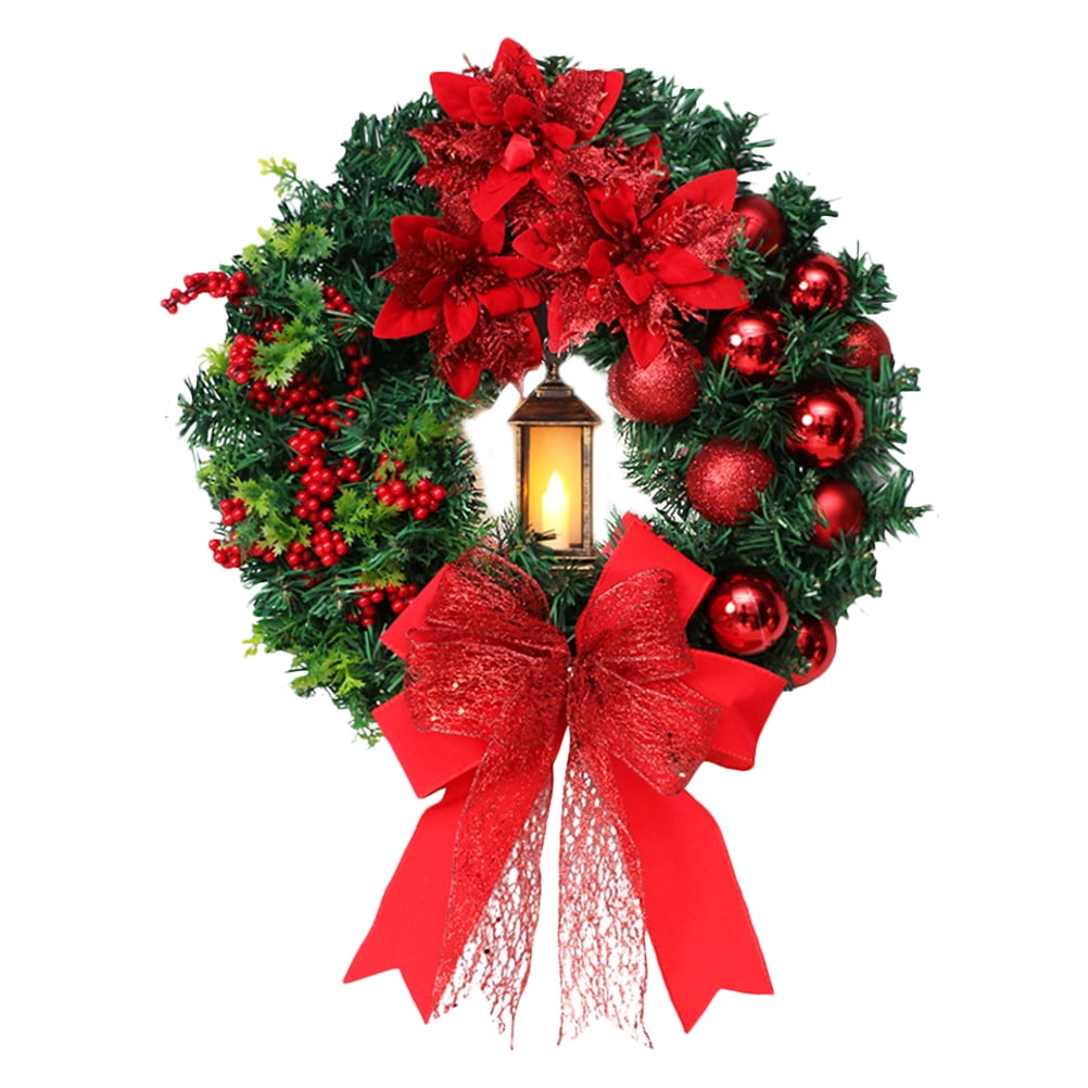 FRCOLOR Holiday Door Decorations Red Plastic Wreath For Family Friends ...