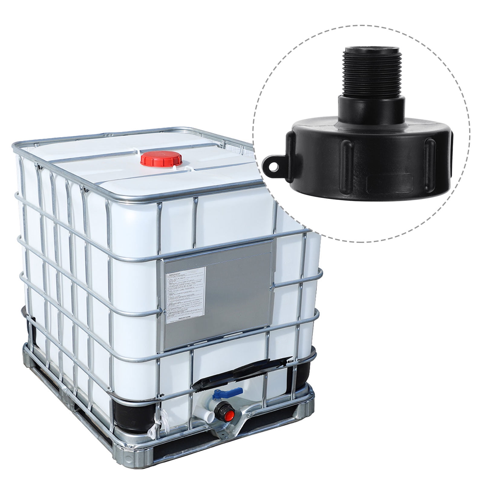FRCOLOR IBC Tote Valves Adapter Tank Fitting for Hose Fittings Black ...