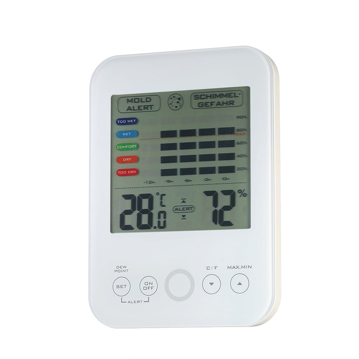 FRCOLOR Indoor Screen Thermometer Hygrometer with Mold Alert Comfort ...