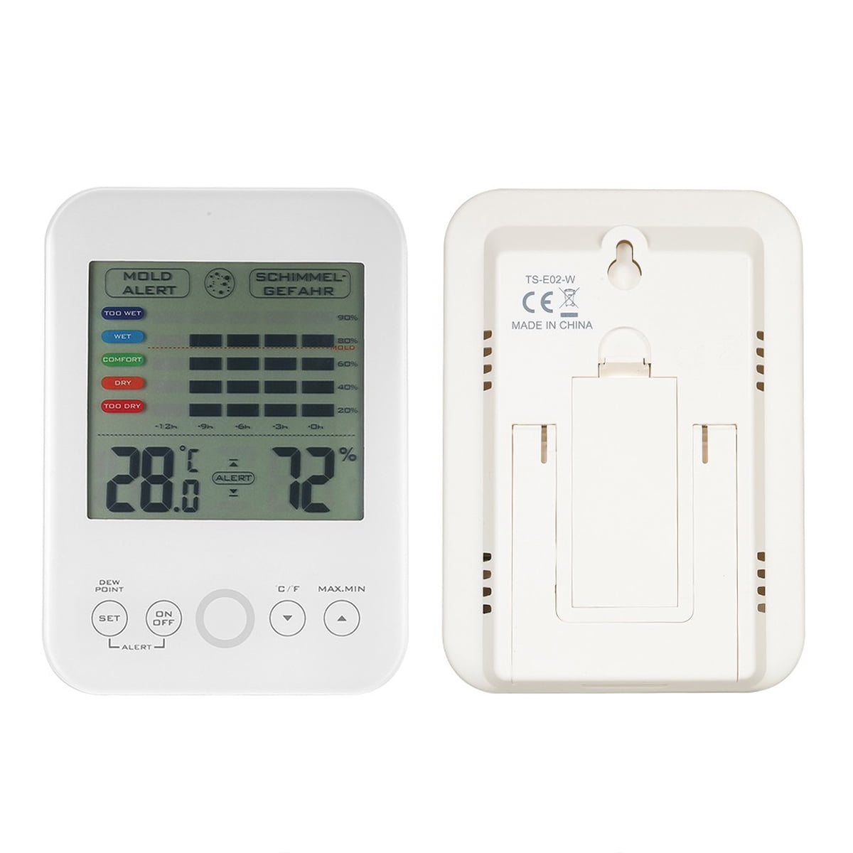 FRCOLOR Indoor Screen Thermometer Hygrometer with Mold Alert and ...