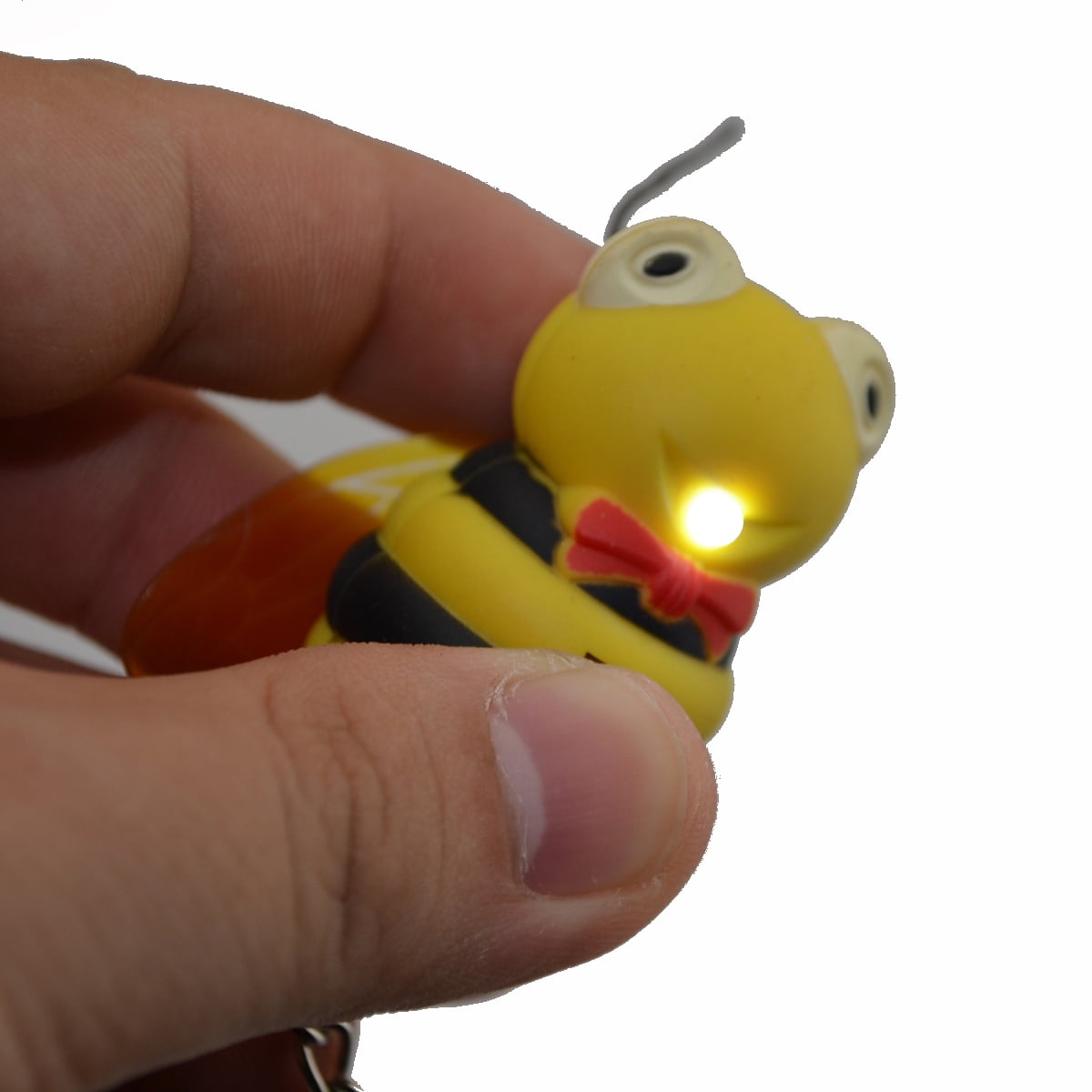 FRCOLOR Innovative Electronic Bee Shaped Keychain with Light and Sound ...